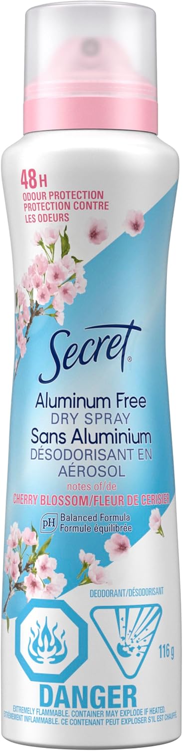 Secret Dry Spray Aluminum Free Deodorant for Women, Cherry Blossom ...