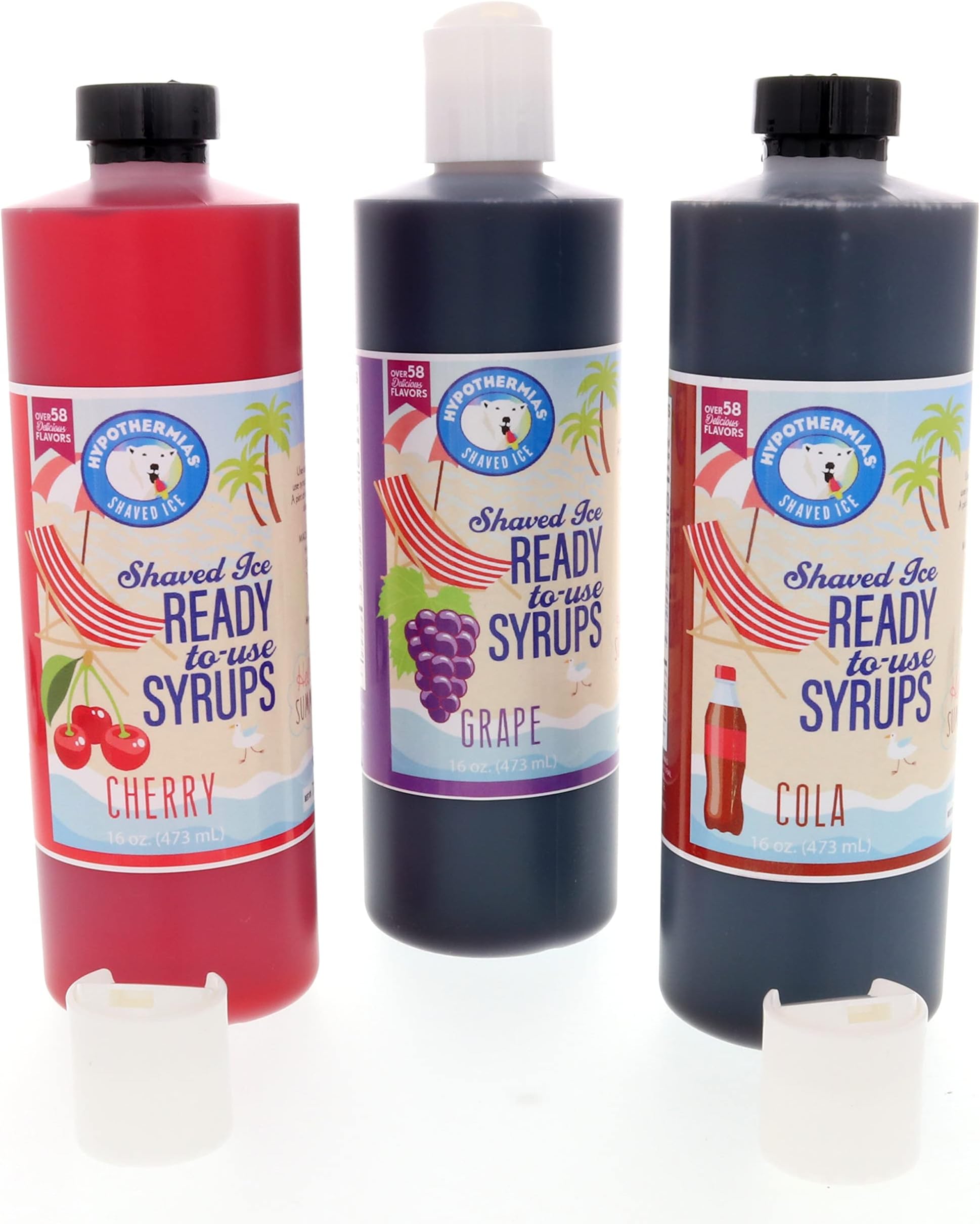 Amazon.com: Hawaiian Shaved Ice Syrup Assortment, 3 - 16oz Bottles Of ...