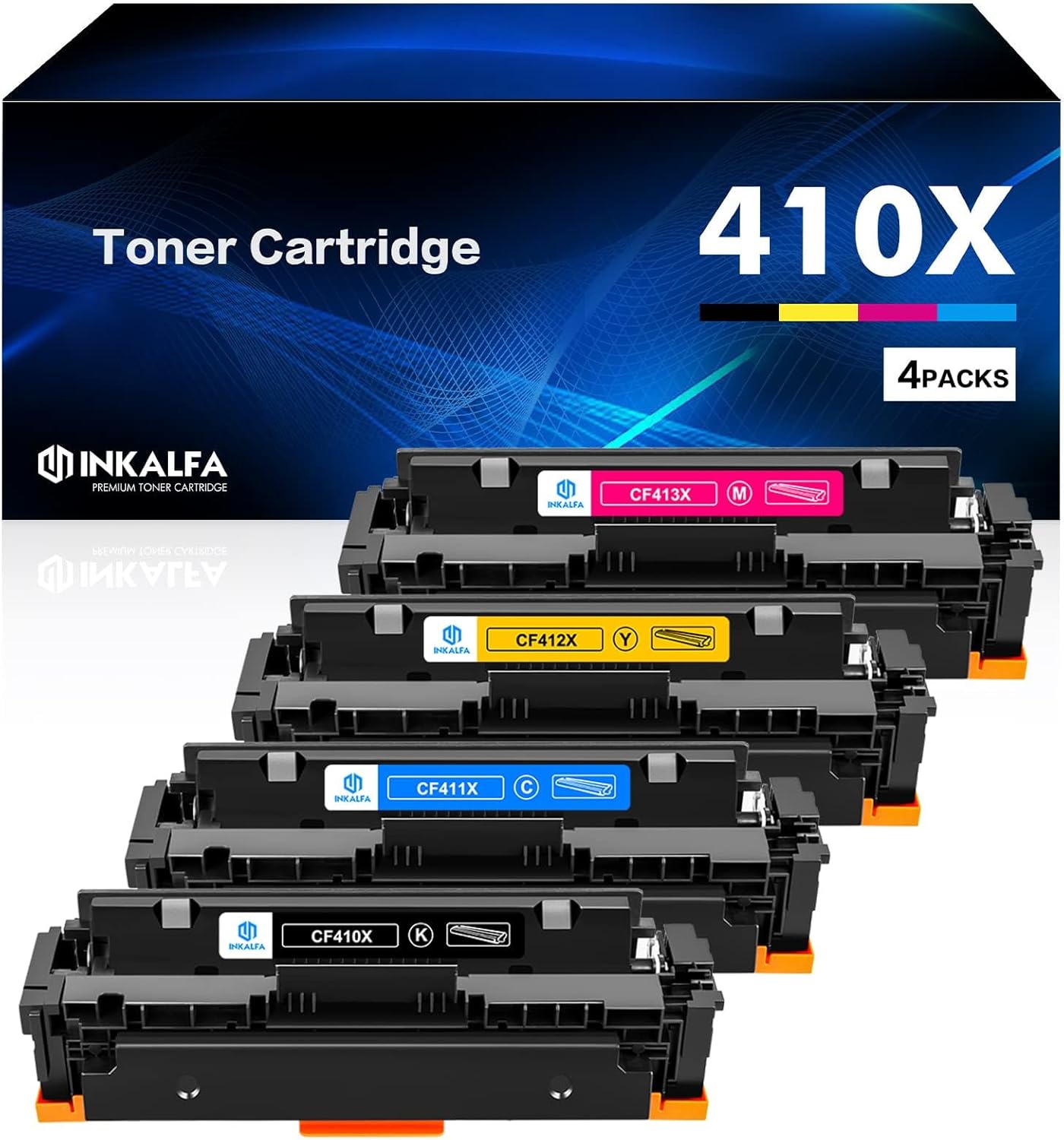 410X 410A Toner Cartridge 4 Pack High-Yield Replacement for HP 410X ...
