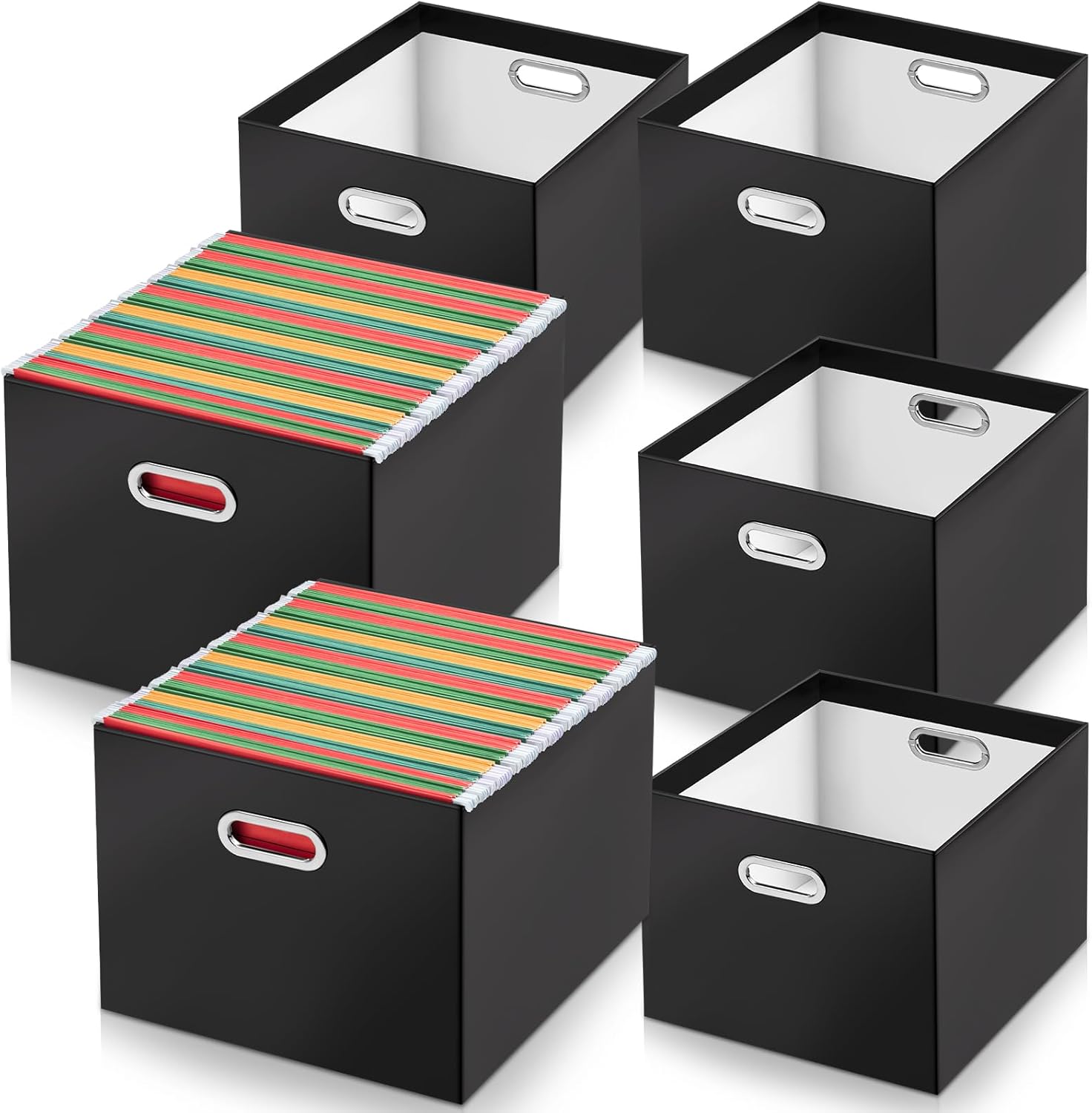 Amazon.com : Jutom 6 Pcs File Organizer Box Hanging Folder Cardboard ...