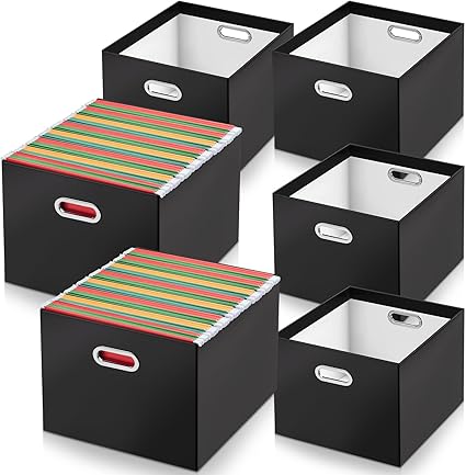 Amazon.com : Jutom 6 Pcs File Organizer Box Hanging Folder Cardboard ...