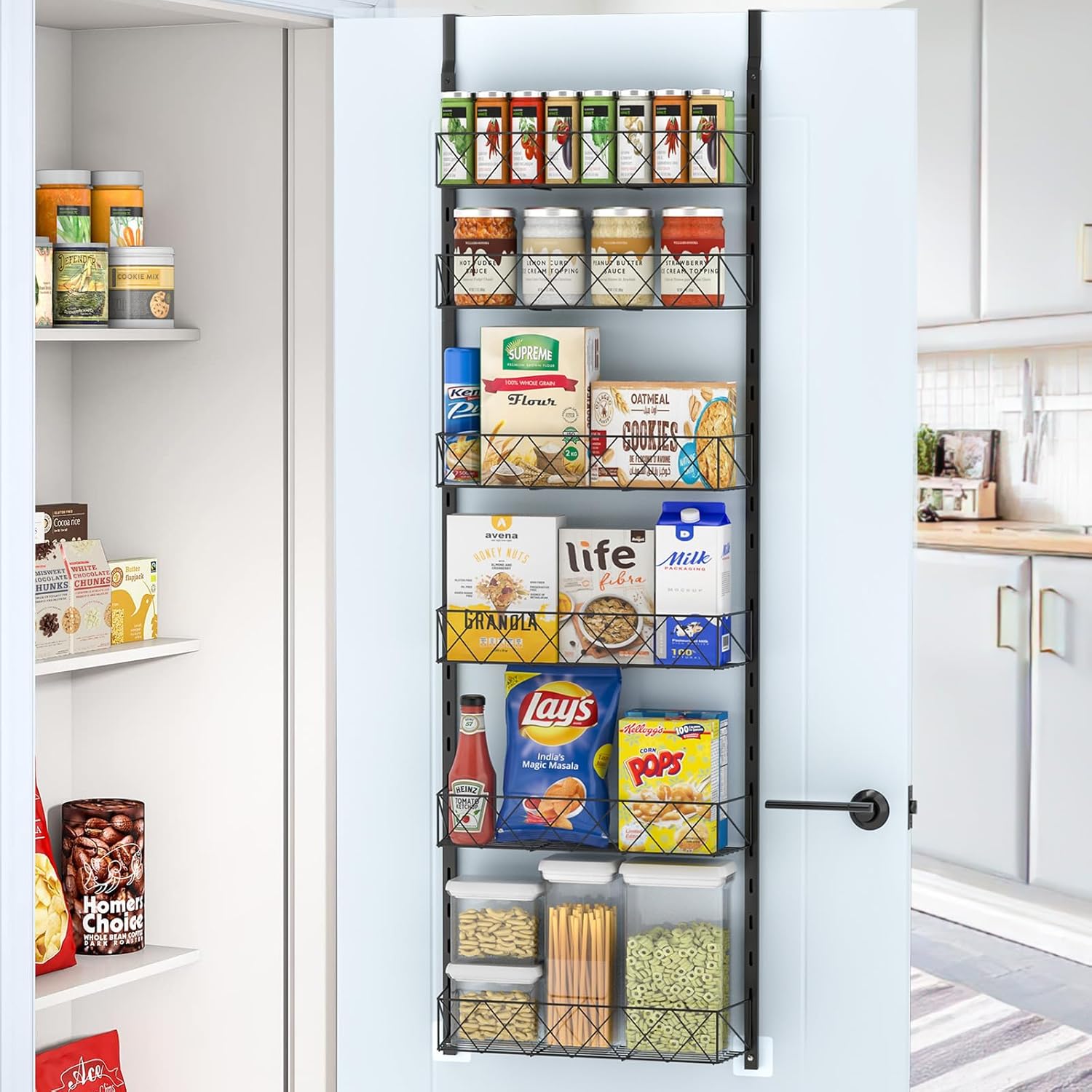 Amazon.com: CEBERVICE Over the Door Pantry Organizer, 6-Tier Pantry ...