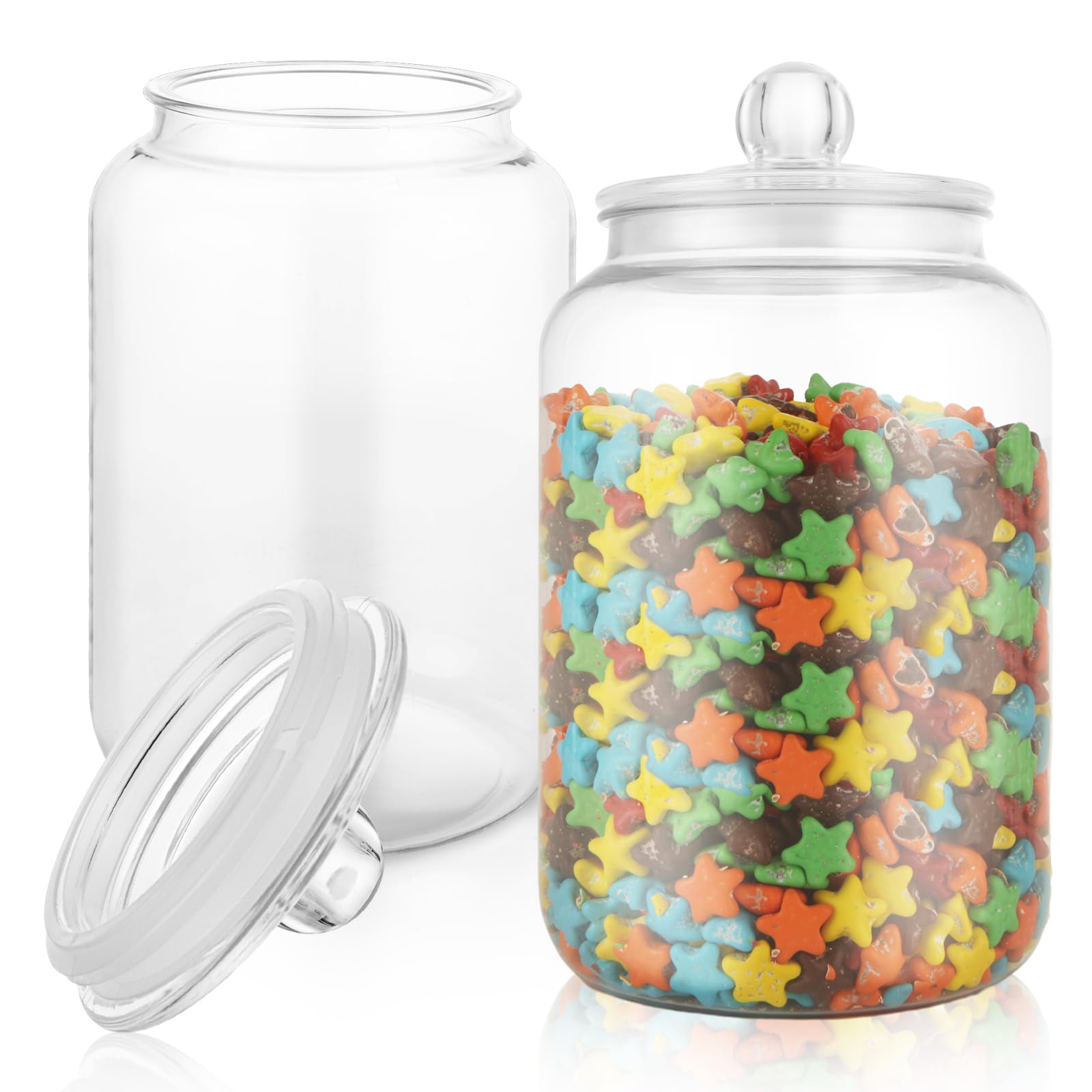 Snapklik.com : 2 Pcs 1 Gallon Candy & Cookie Jar Plastic Jars