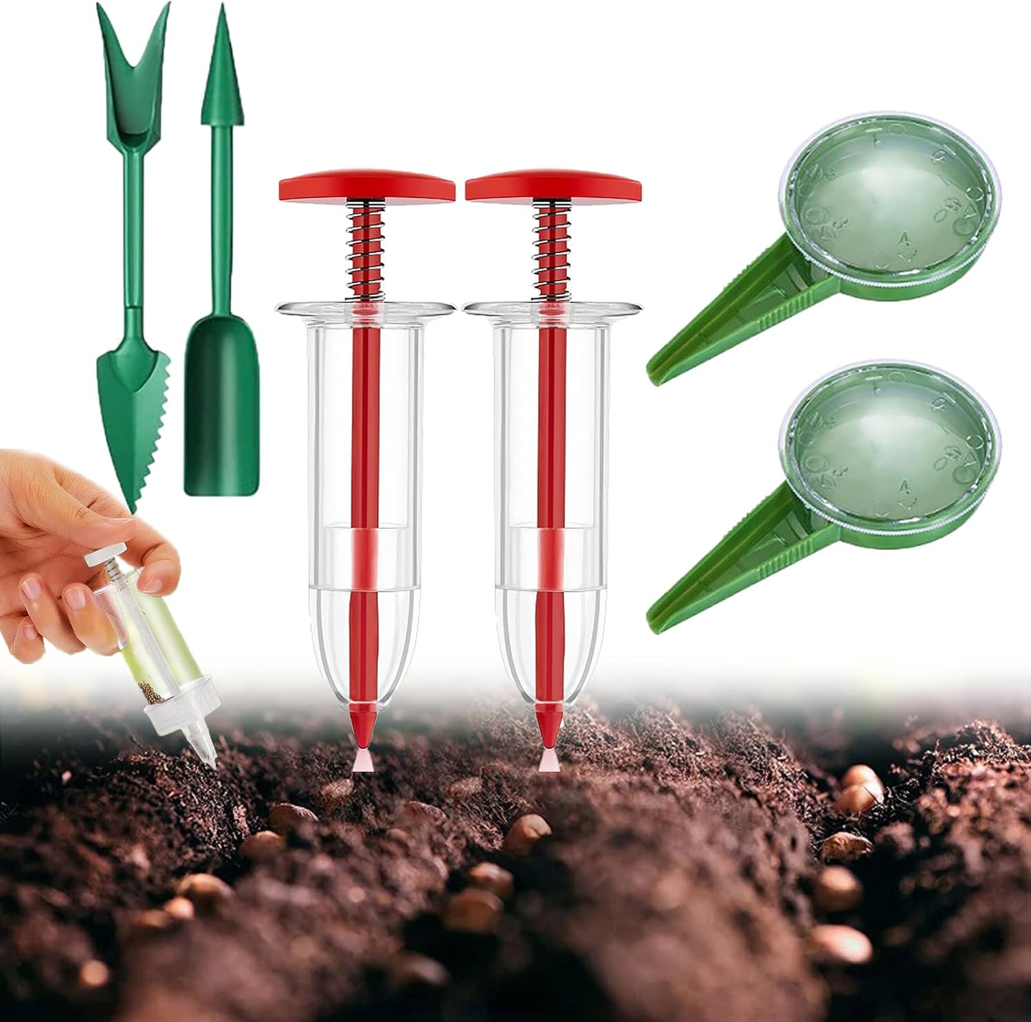 Amazon.com : LPSHGK Mini Seed Spreader, Mini Sowing Seed Dispenser ...