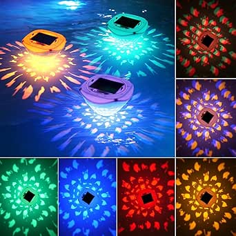 Solar Power Swimming Floating Pool Lights, Rechargeable 3PCS Color ...