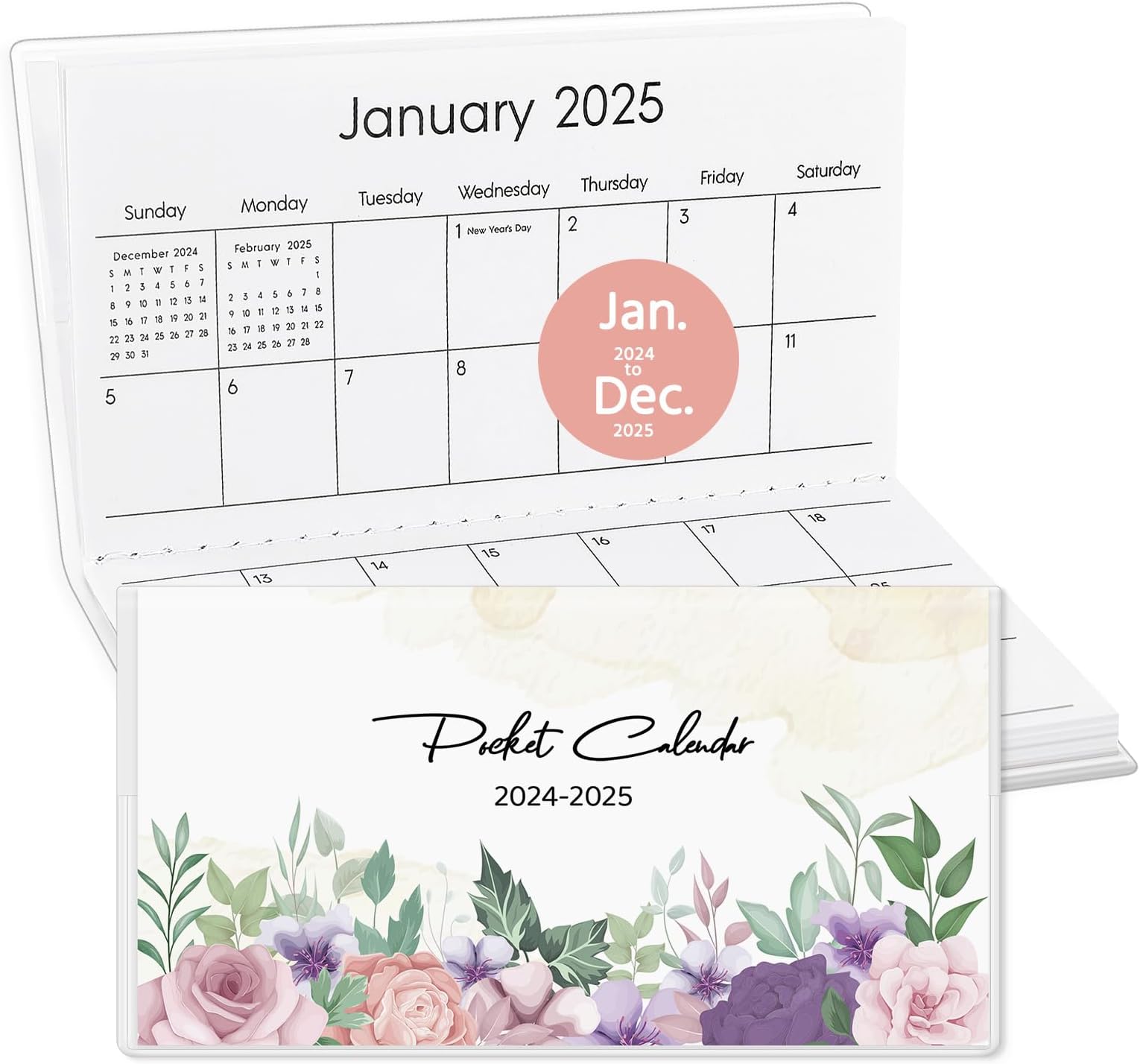 Amazon.com : KONVINIT Pocket Calendar 2025-2026 for Purse, Small Pocket ...