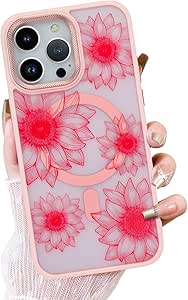 Amazon.com: OOK Pink Case for iPhone 14 Pro Max Phone Cover Pink Flower | Design, Compatible ...