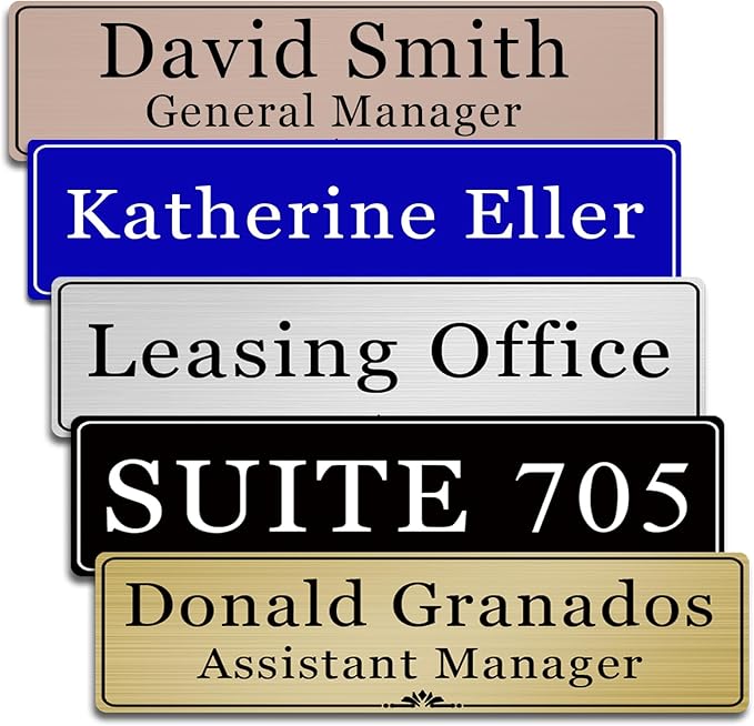 Amazon.com: Custom Elegant Office Engraved Name Plate for Doors or Wall ...