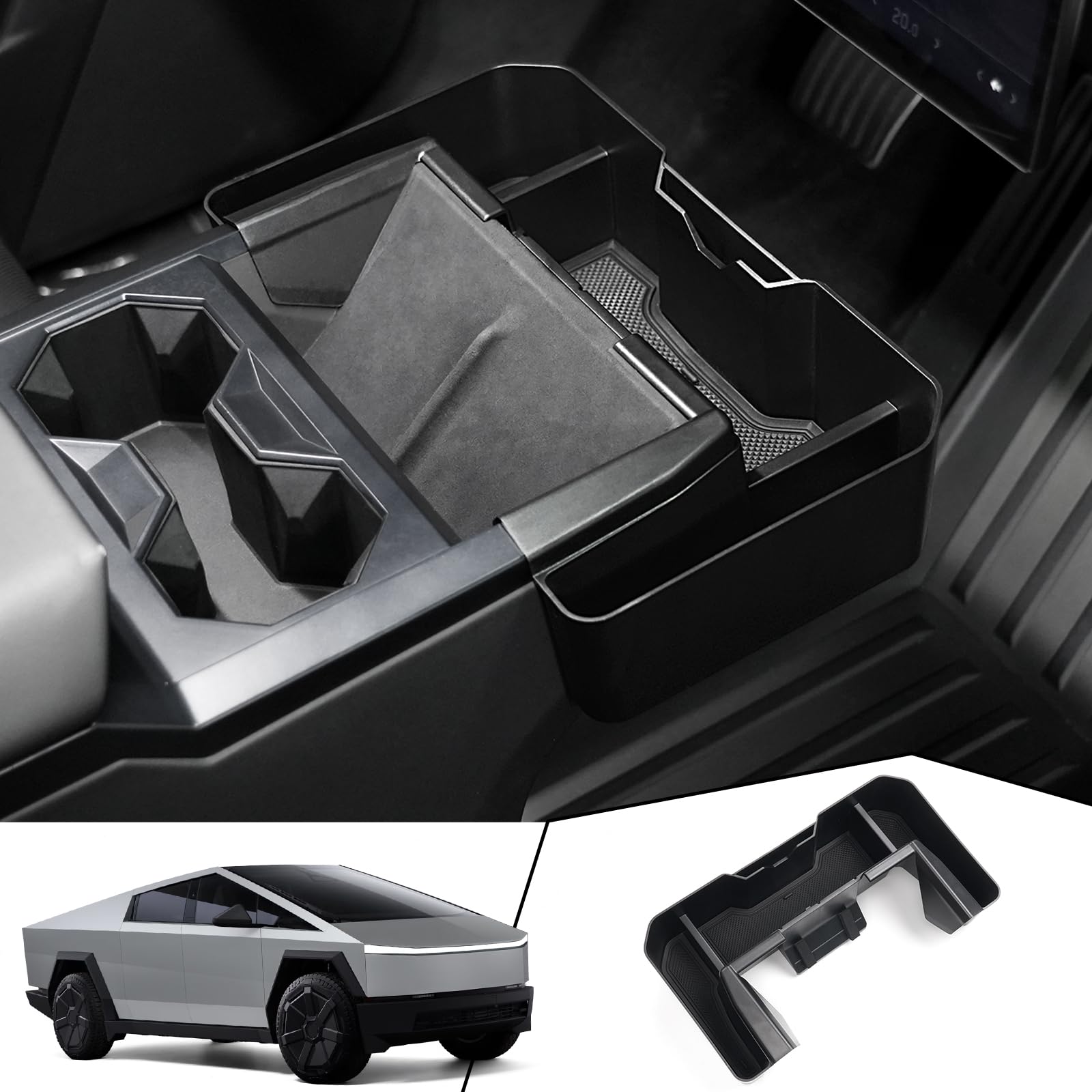 Amazon.com: BEEGROW Center Console Organizer for Tesla Cybertruck, Cup ...