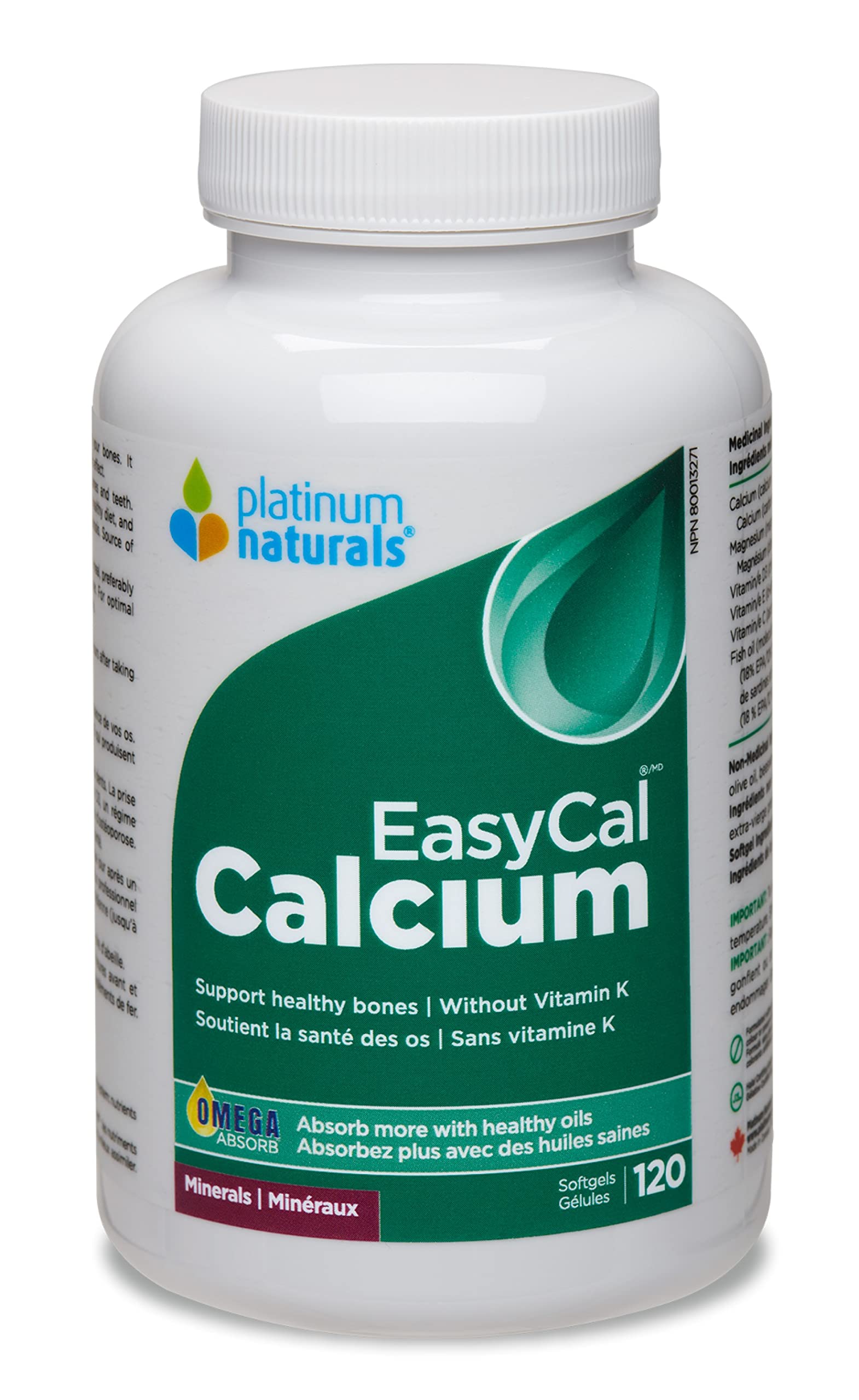 Platinum Naturals EasyCal Calcium Extra Strength, 120 Softgels ...