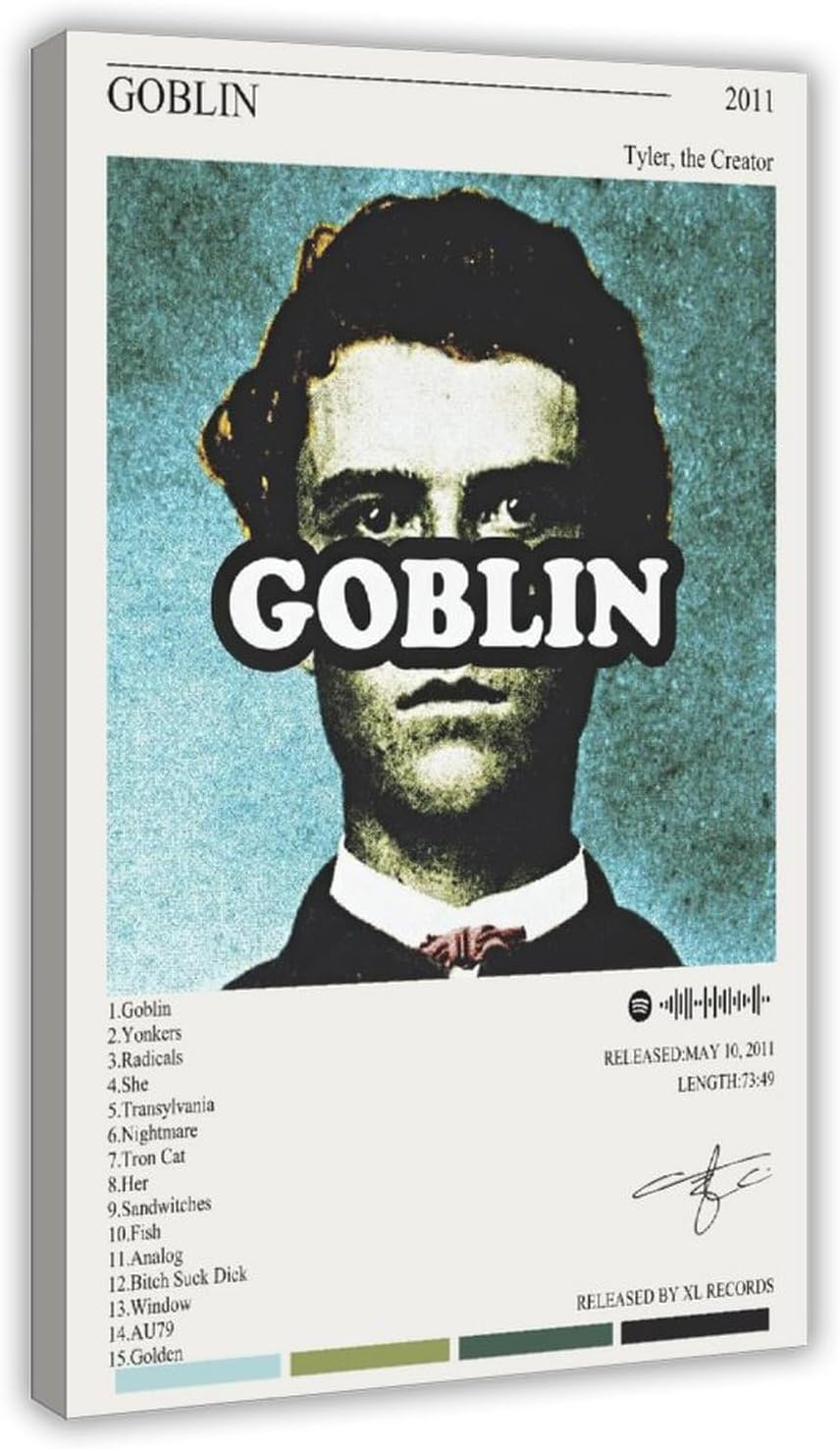 Amazon.com: BAOGELI Tyler Posters Goblin Album Cover Canvas Poster Cool ...