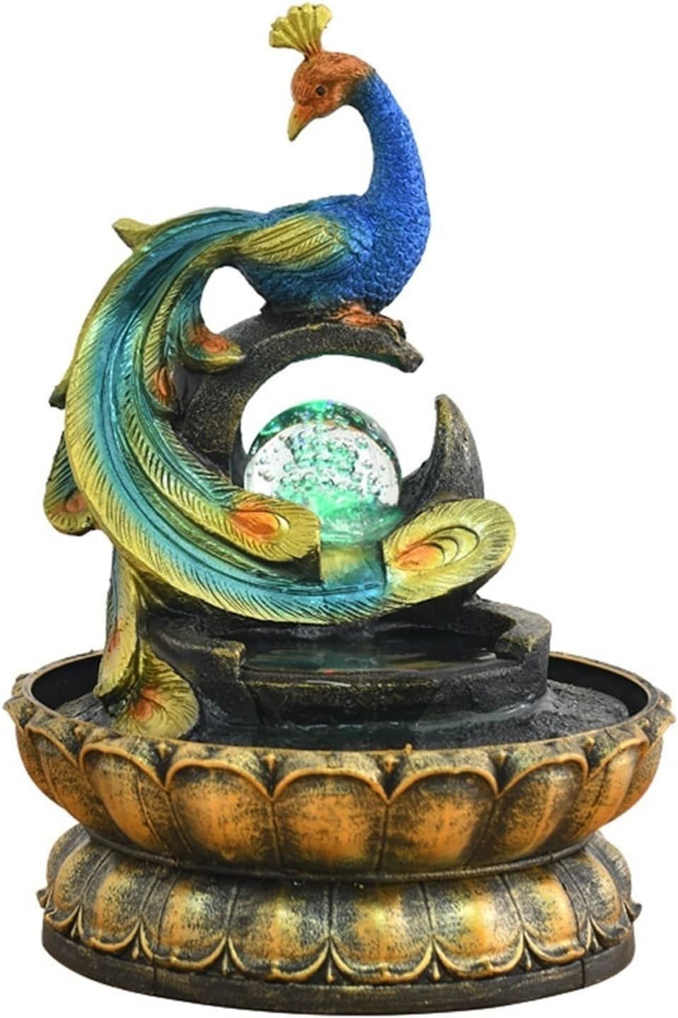 Amazon.com: Tabletop Fountain Creative Peacock-Shaped Fountain Home ...