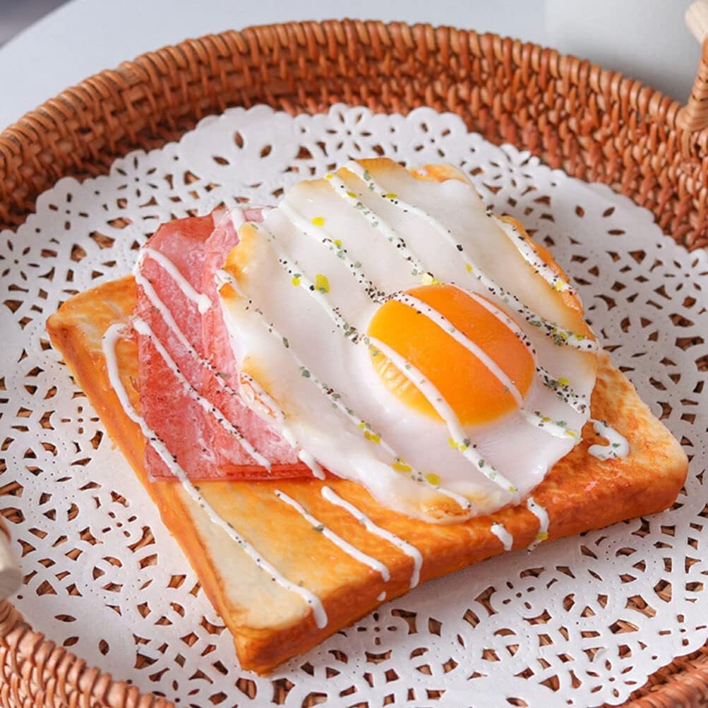 Amazon.com: USHOBE Artificial Toast Fake Bread Fried Egg Bread ...