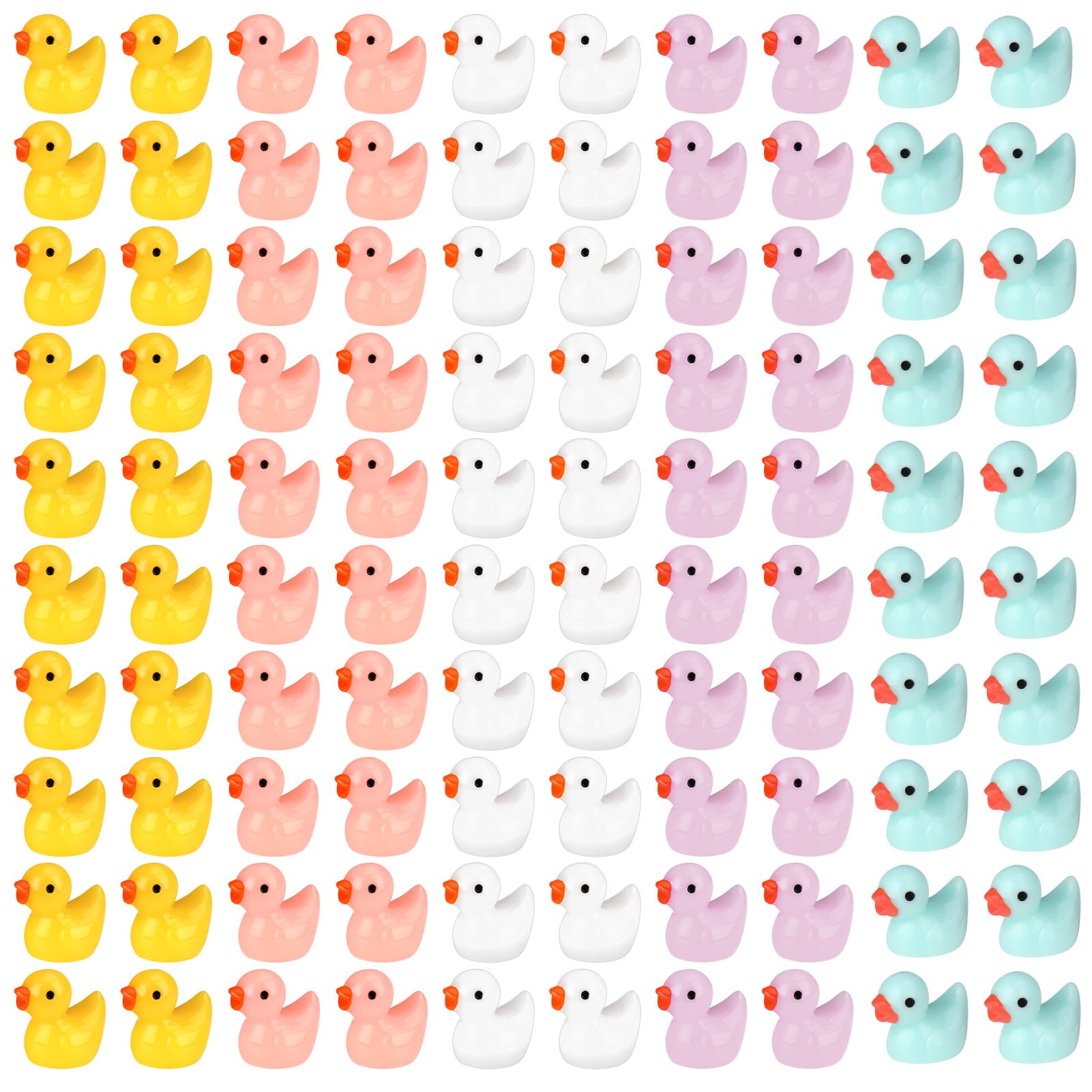 Vyuwast 100 Pcs Mini Resin Ducks Mini Ducks Realistic Shape Tiny Ducks ...