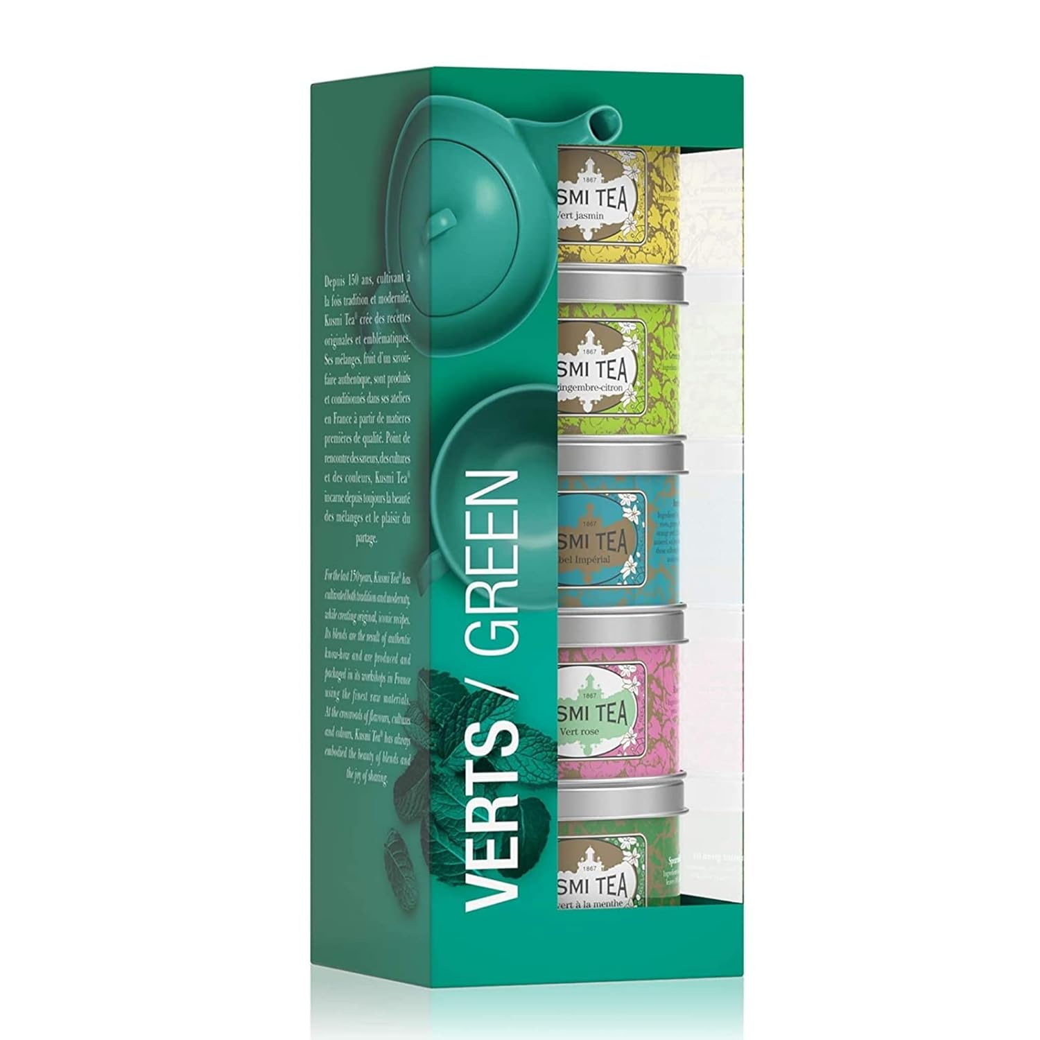 Amazon.com : Kusmi Tea Green Teas Gift Set - Five Loose Teas in ...