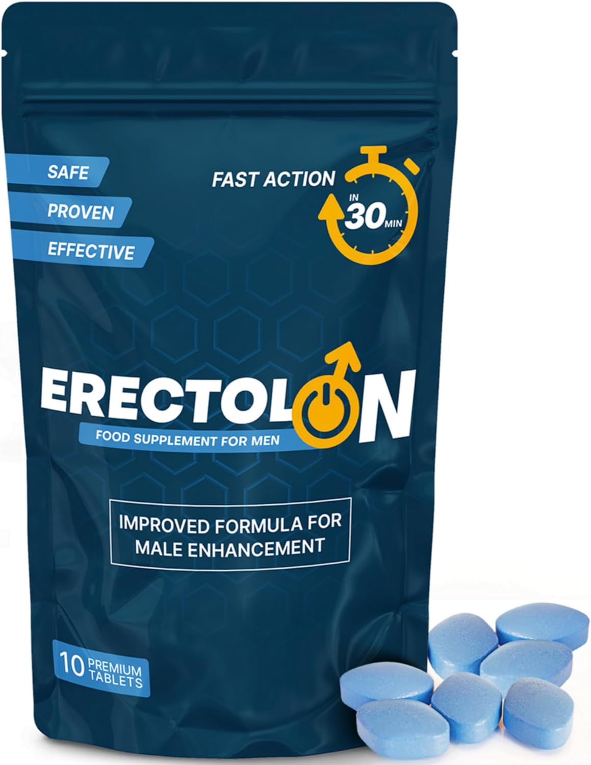 ERECTOLON – Blue 10 Stamina & Energy Tablets for Men – Fast-Acting ...