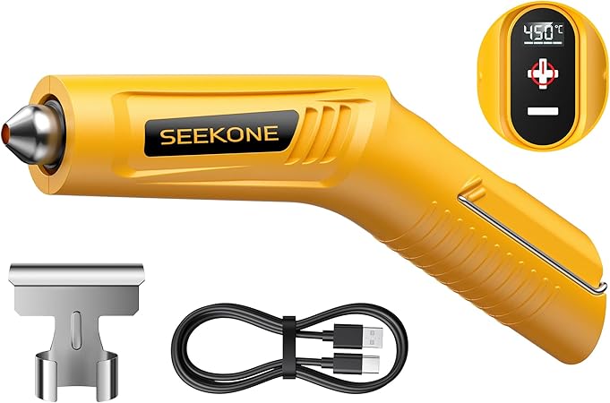 SEEKONE Cordless Mini Heat Gun with 4-Temp Settings (Up to 842°F/450°C ...
