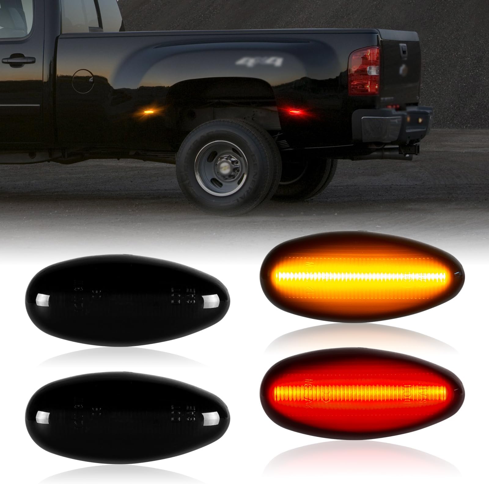 Amazon.com: Gempro LED Dually Fender Side Marker Lights for 2001-2014 ...