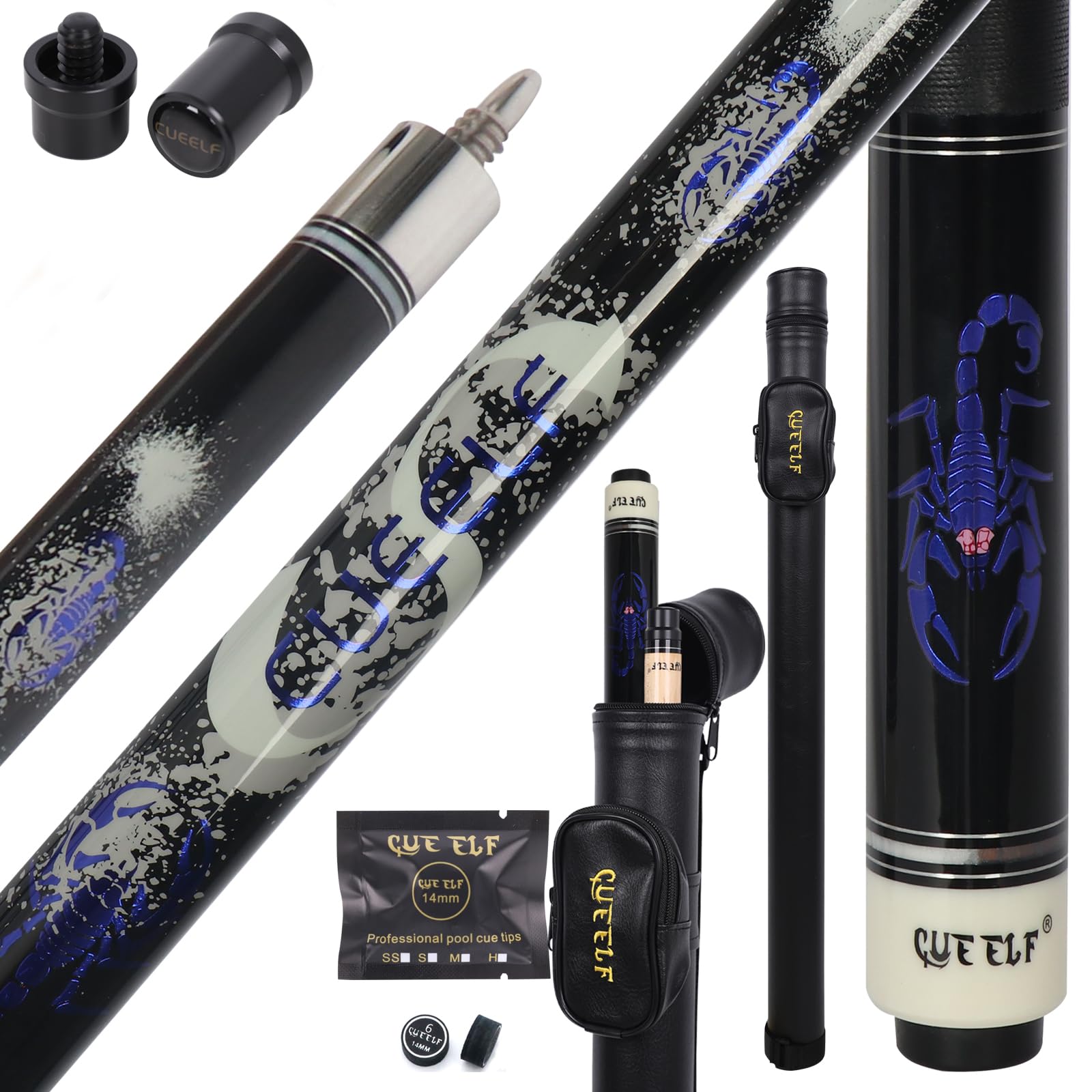 CUEELF Pool Cue Stick,Billiard Cue Sticks with Hard Case Low Deflection ...