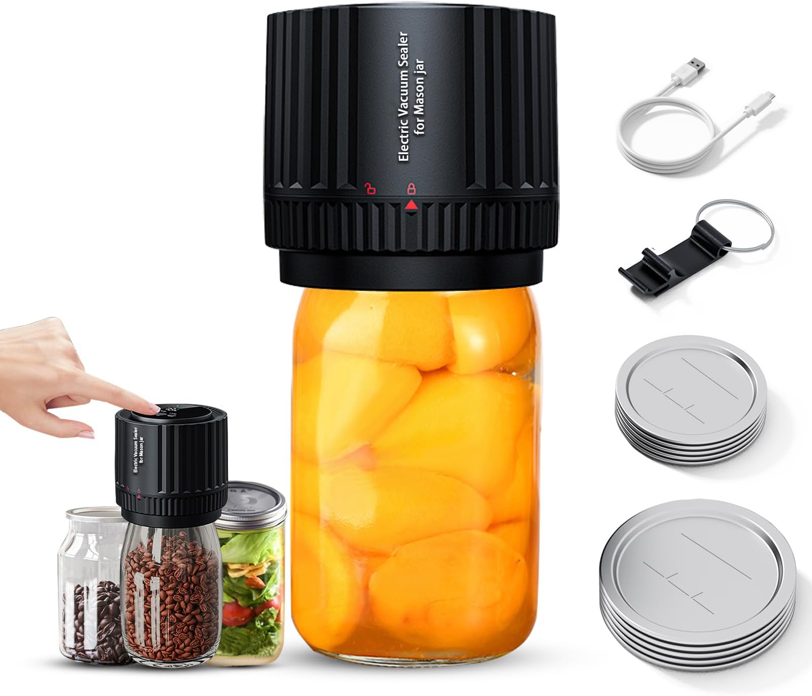 Amazon.com: Electric Mason Jar Vacuum Sealer - Electric Vacuum Sealer ...