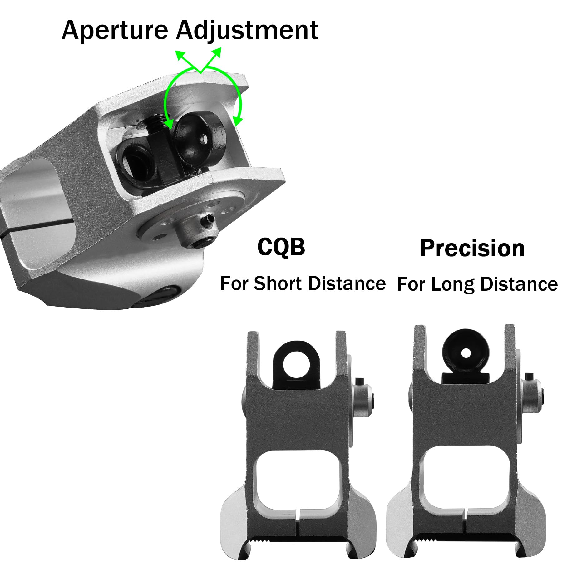 Snapklik.com : Fixed Iron Sights Set Backup Front And Rear Sight Combo ...