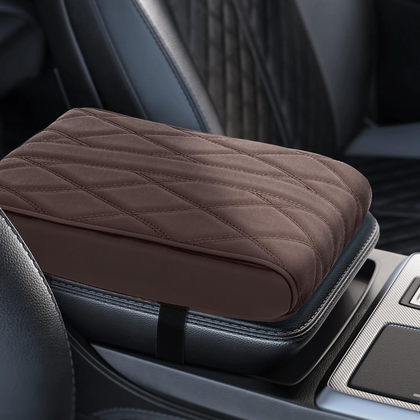 Amazon.com: Fewinedic Memory Foam Car Armrest Cushion - Premium Leather ...