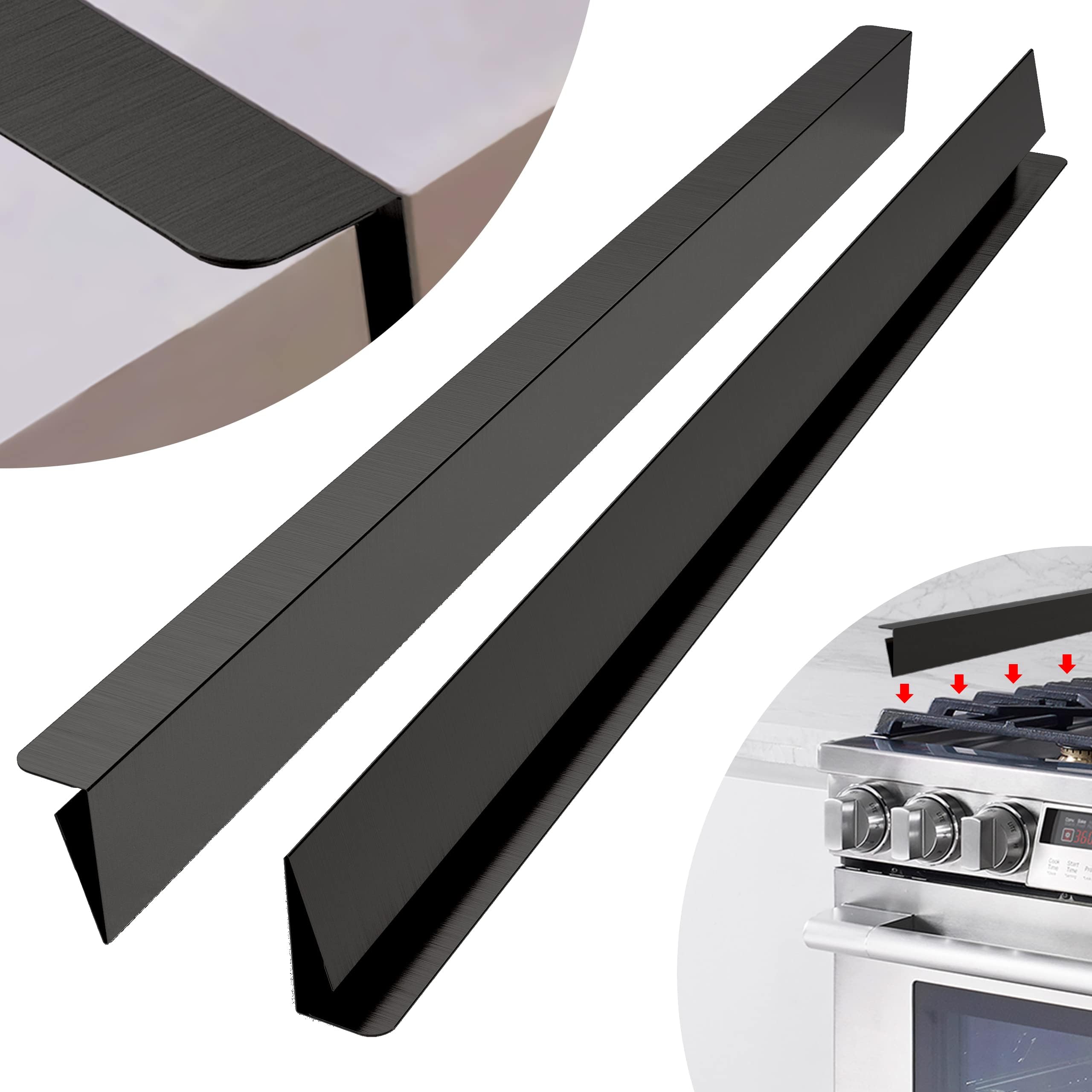 Amazon.com: Black Stove Gap Cover Range Gap Filler, Counter Trim Kit ...