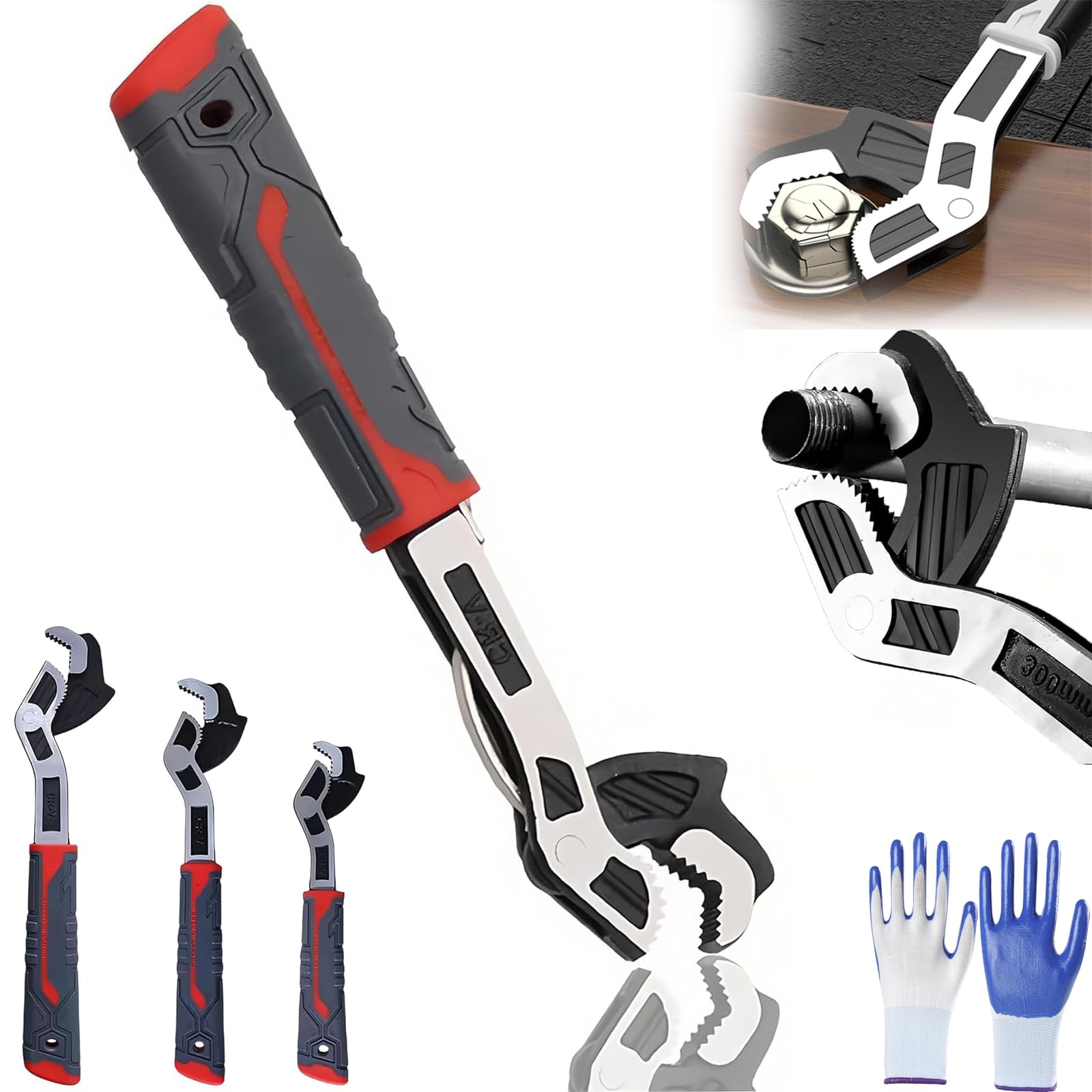 Self Adjusting Pipe Wrench, Multifunctional Self-Locking Wrench, Self Locking Universal ...