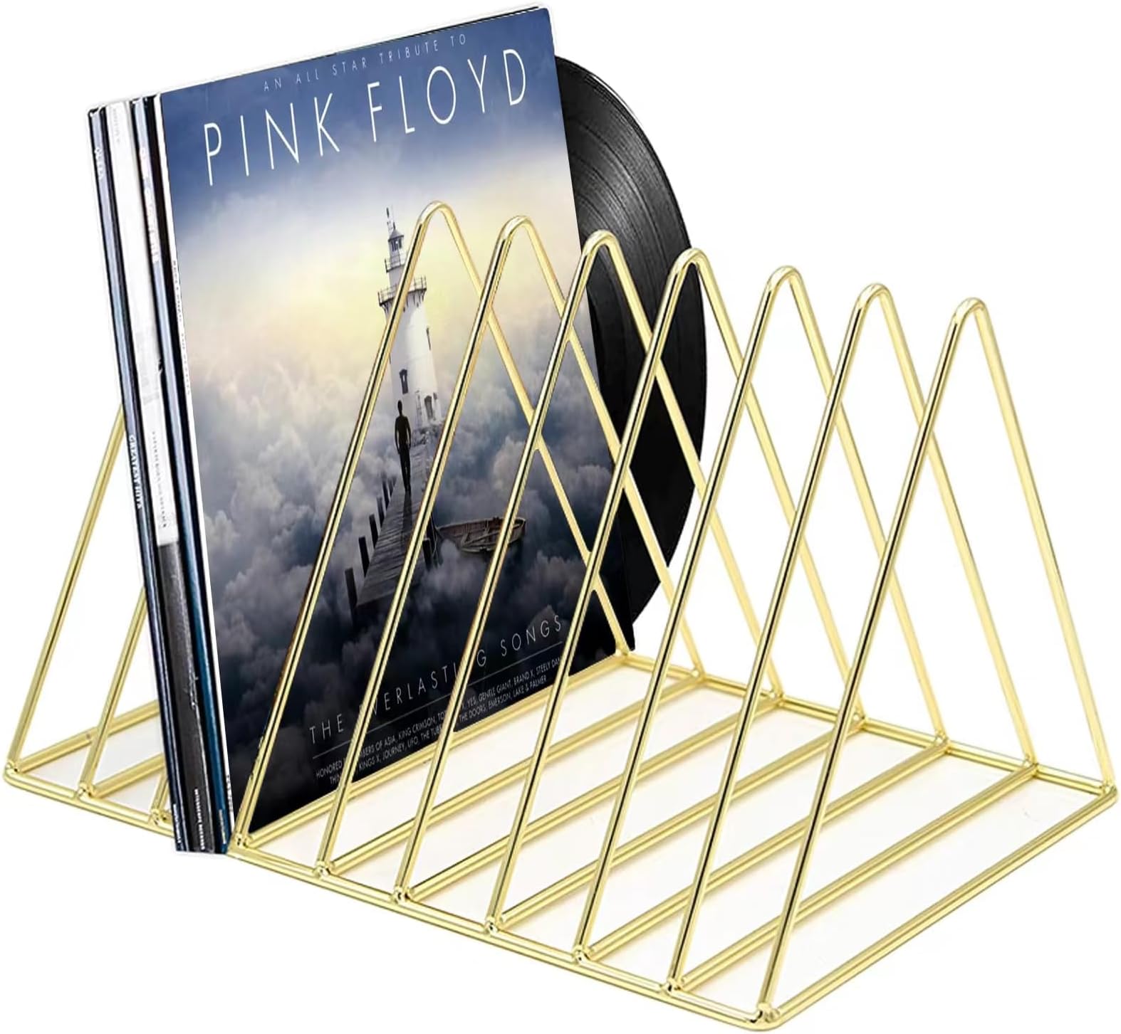 Amazon.com : EASEPRES Vinyl Record Holder Storage, 9 Slot Metal ...