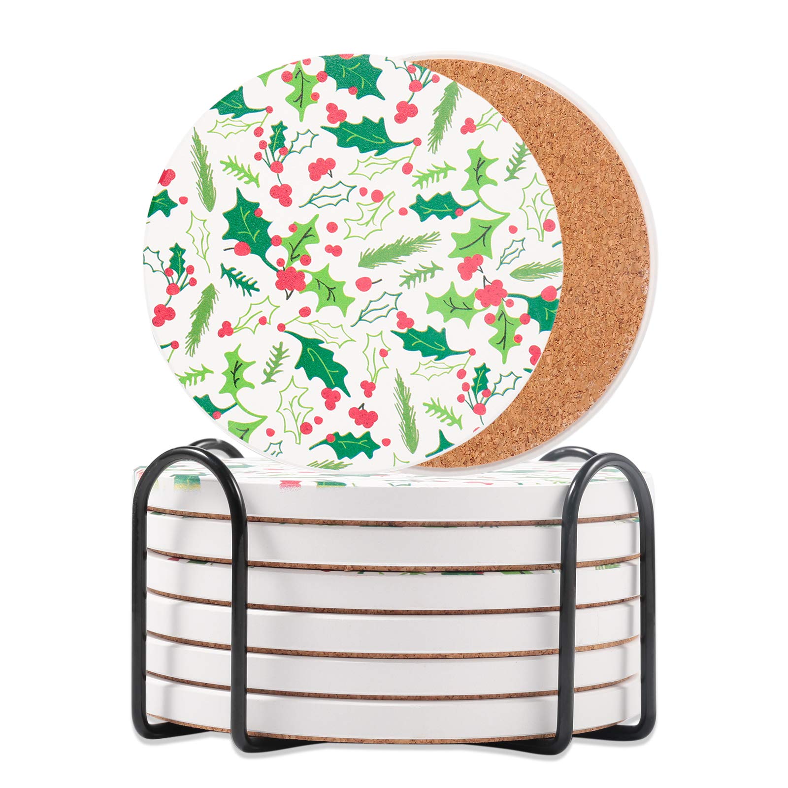 1 x Brand New Coasters Set Of 6 - Christmas Coasters Ceramic Coasters ...