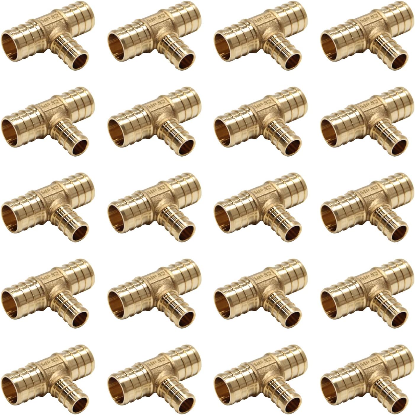 WHK 12 PACK 3/4" X 3/4" X 1/2" PEX Reducing Tee Crimp fittings to apply ...