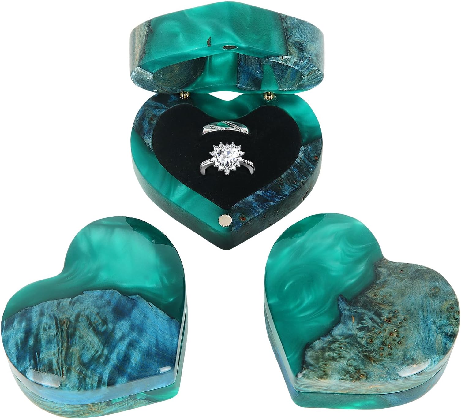 Amazon.com: CXD-GEM Natural Agate Geode Ring Box Jewelry Box for ...