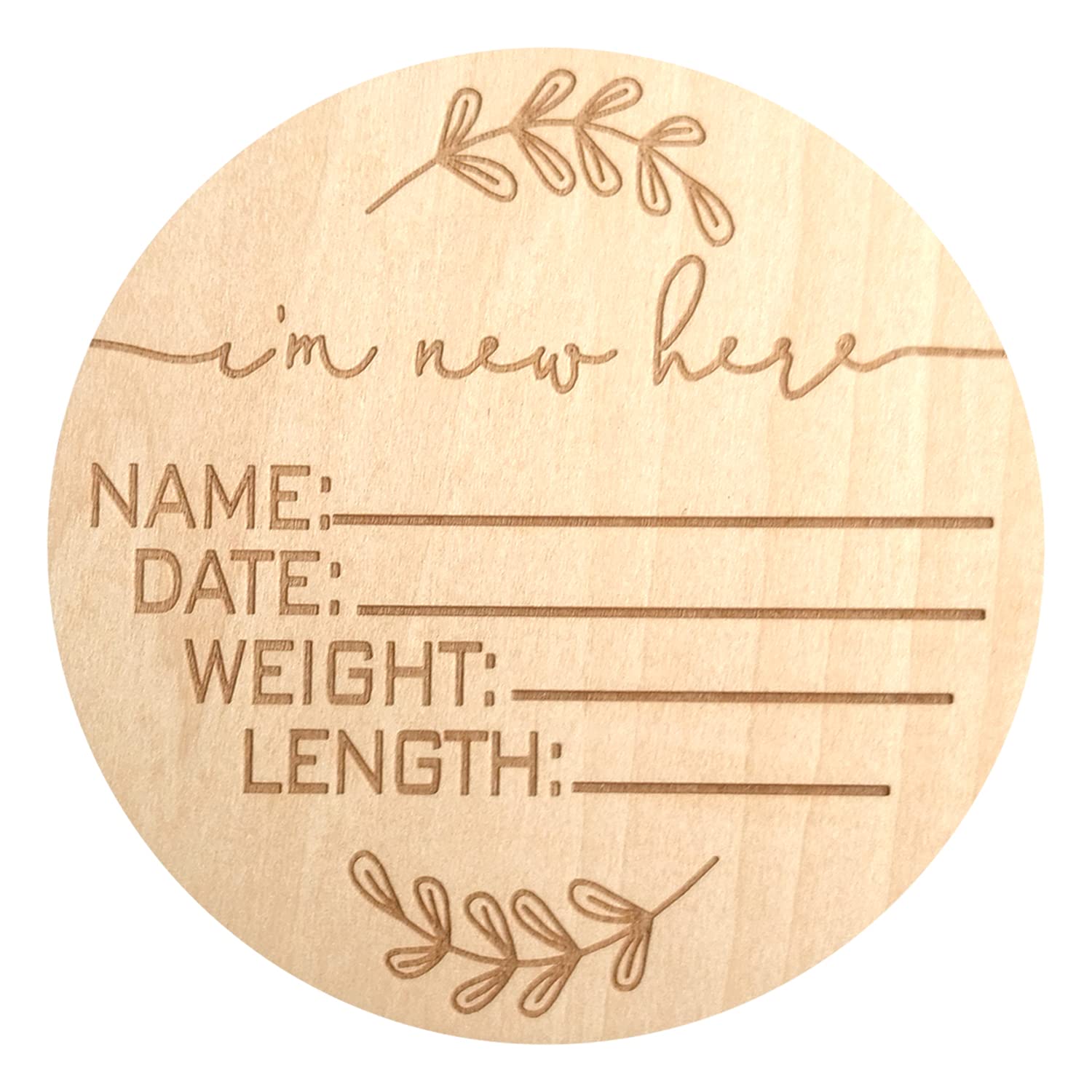 17 x Brand New Wooden Baby Announcement Sign, Hello World Plaque Round ...