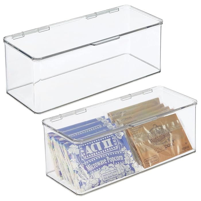 Buy mDesign Plastic Stackable Kitchen Pantry Cabinet/Refrigerator Food ...