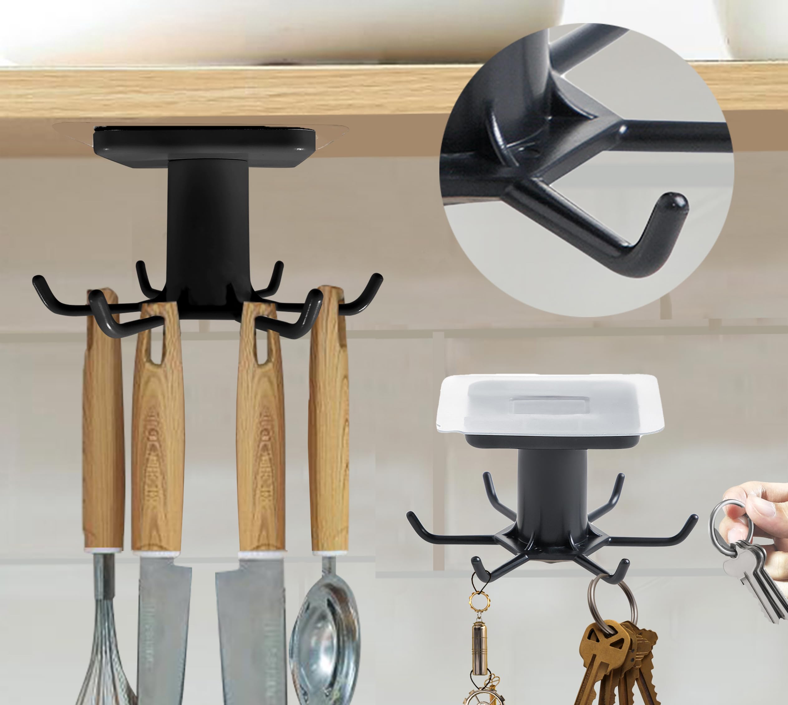 Fineget Wall Adhesive Hooks Towel Bathroom Hooks for Hanging Kitchen ...