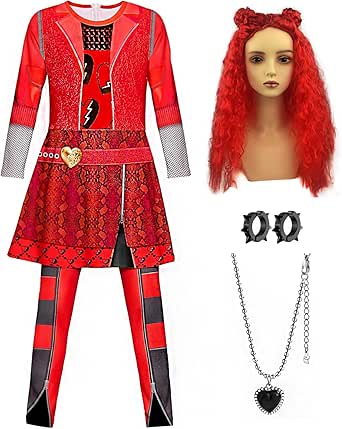 Amazon.com: GFTYBCST Princess Red Costume for Girls Rise Red Jumpsuits ...