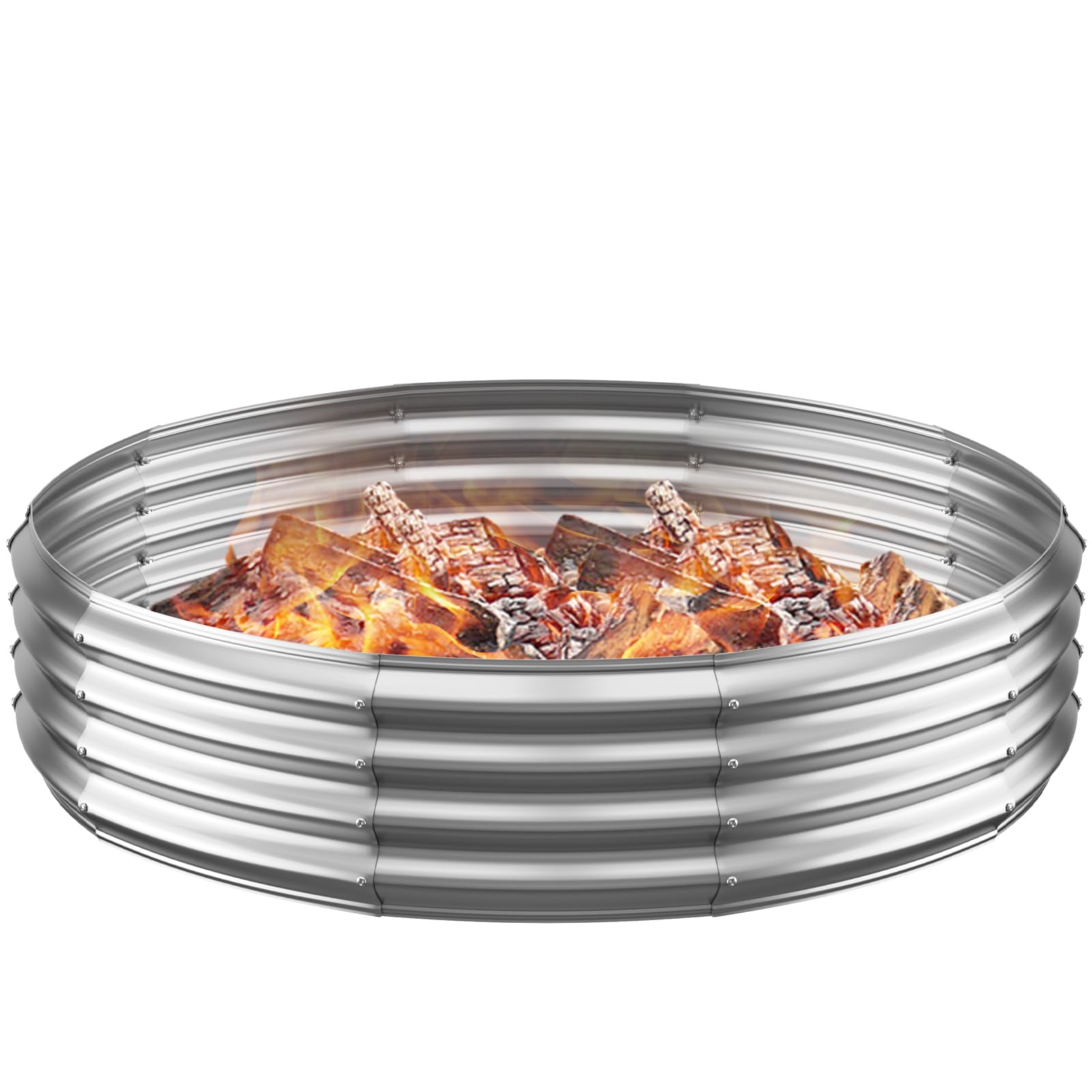 Amazon.com : VAMFUTRE Metal Fire Pit Ring/Bonfire Fire Ring- 4 FT ...