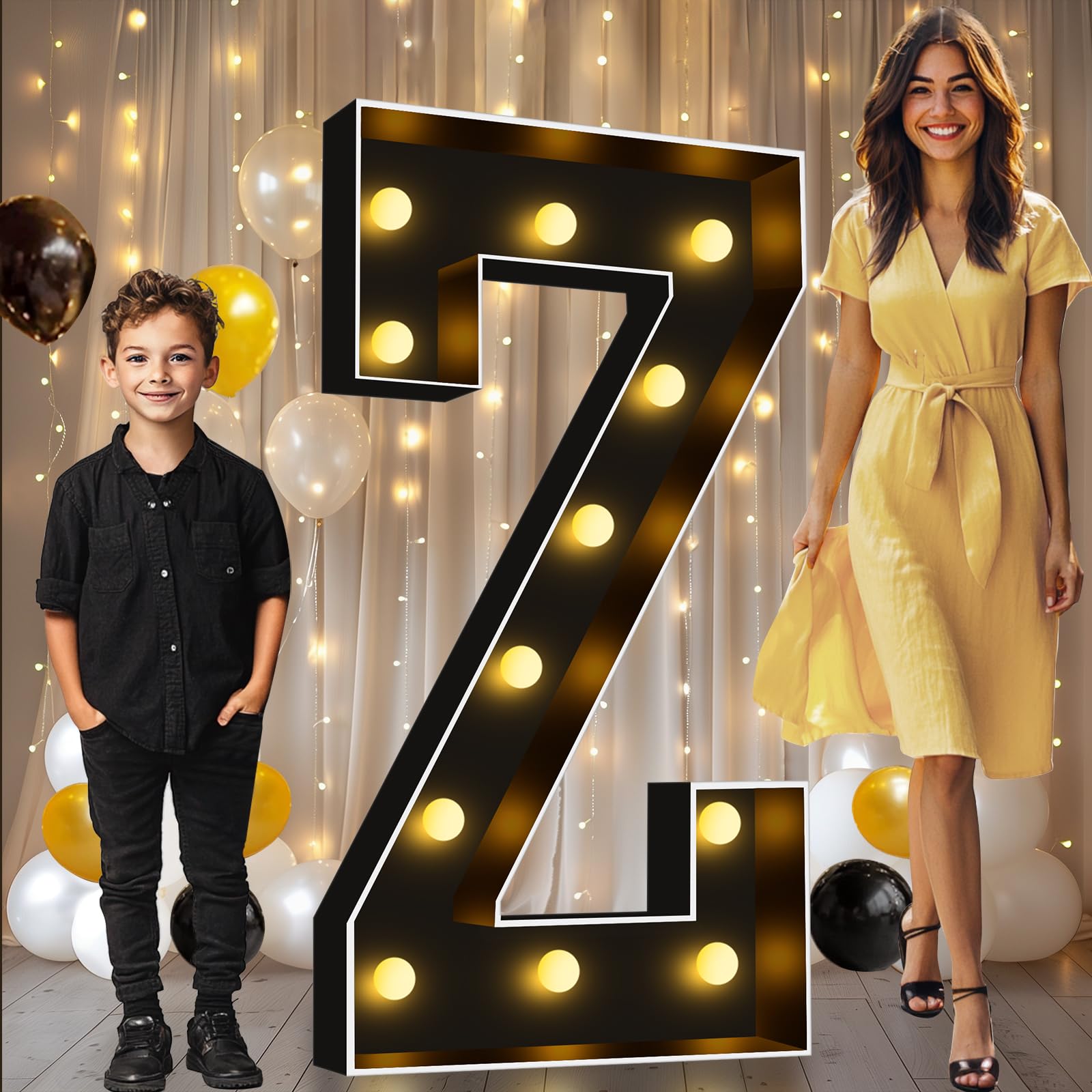 Snapklik.com : 4 FT Marquee Light Up Letters, Black Marquee Letter ...