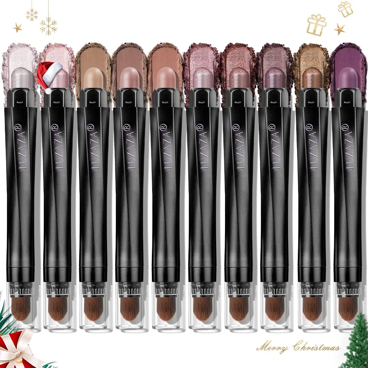 Amazon.com : LUXAZA 10PCS Eyeshadow Stick Set, Shimmer And Neutral ...