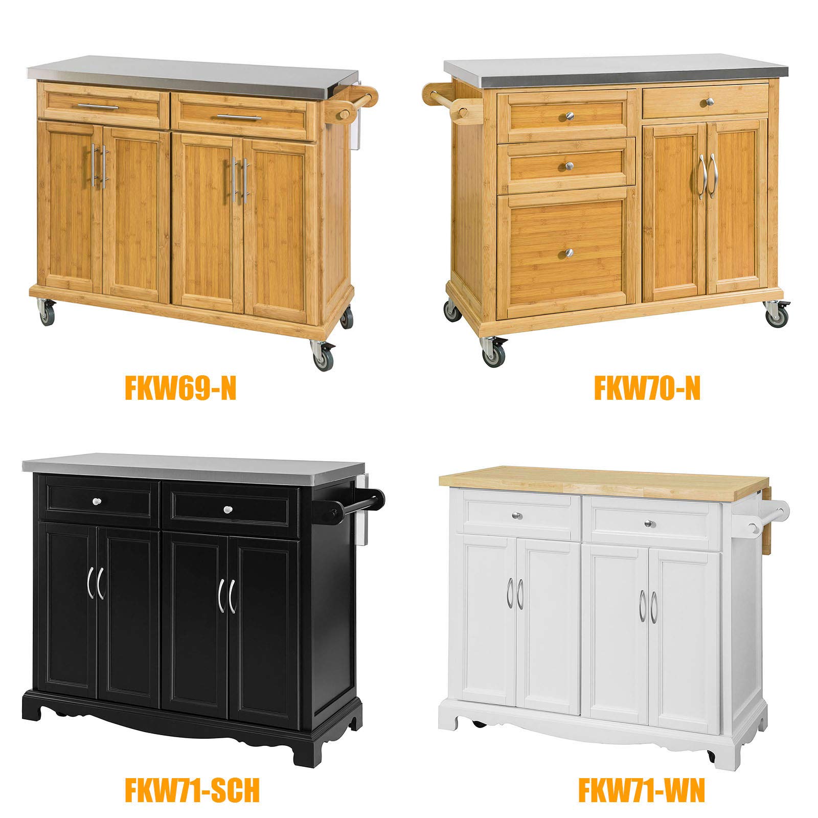 SoBuy® FKW69-N, Extendable Kitchen Storage Trolley Kitchen Cabinet ...