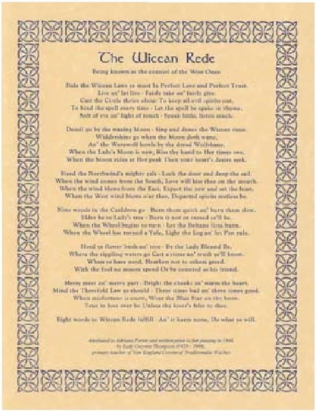 Amazon.com: Wiccan Rede ( Long Poem ) 8 1/2" x 11" Print: Posters & Prints