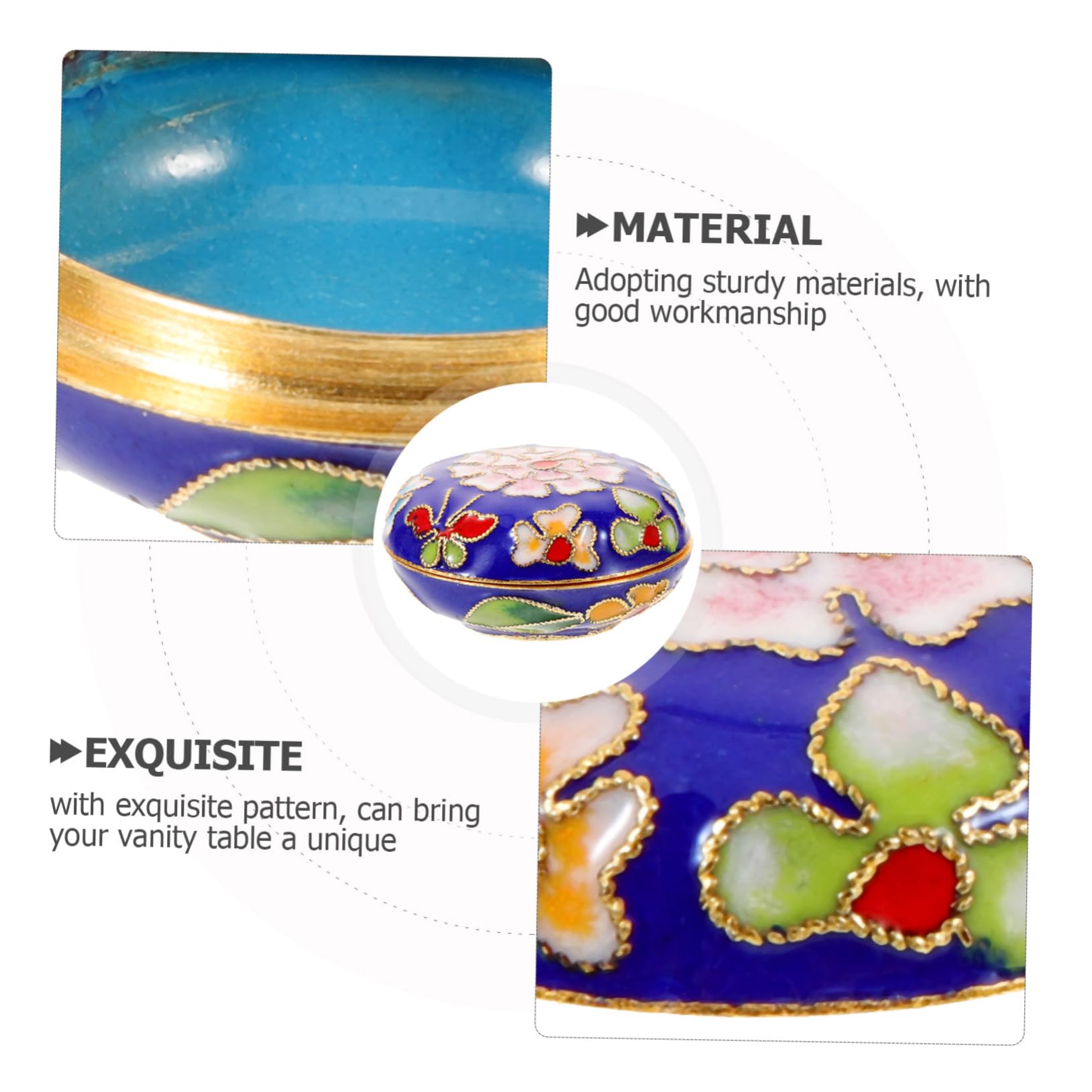 Small Cloisonne Boxes Chinese Small Round Cloisonne Ink Box With Gold