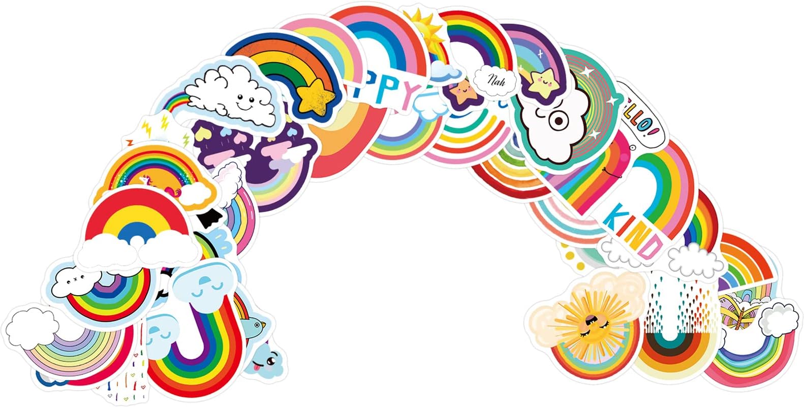 Amazon.com: 1000 Count Stickers, Assorted Designs Sticker Roll, Rainbow ...