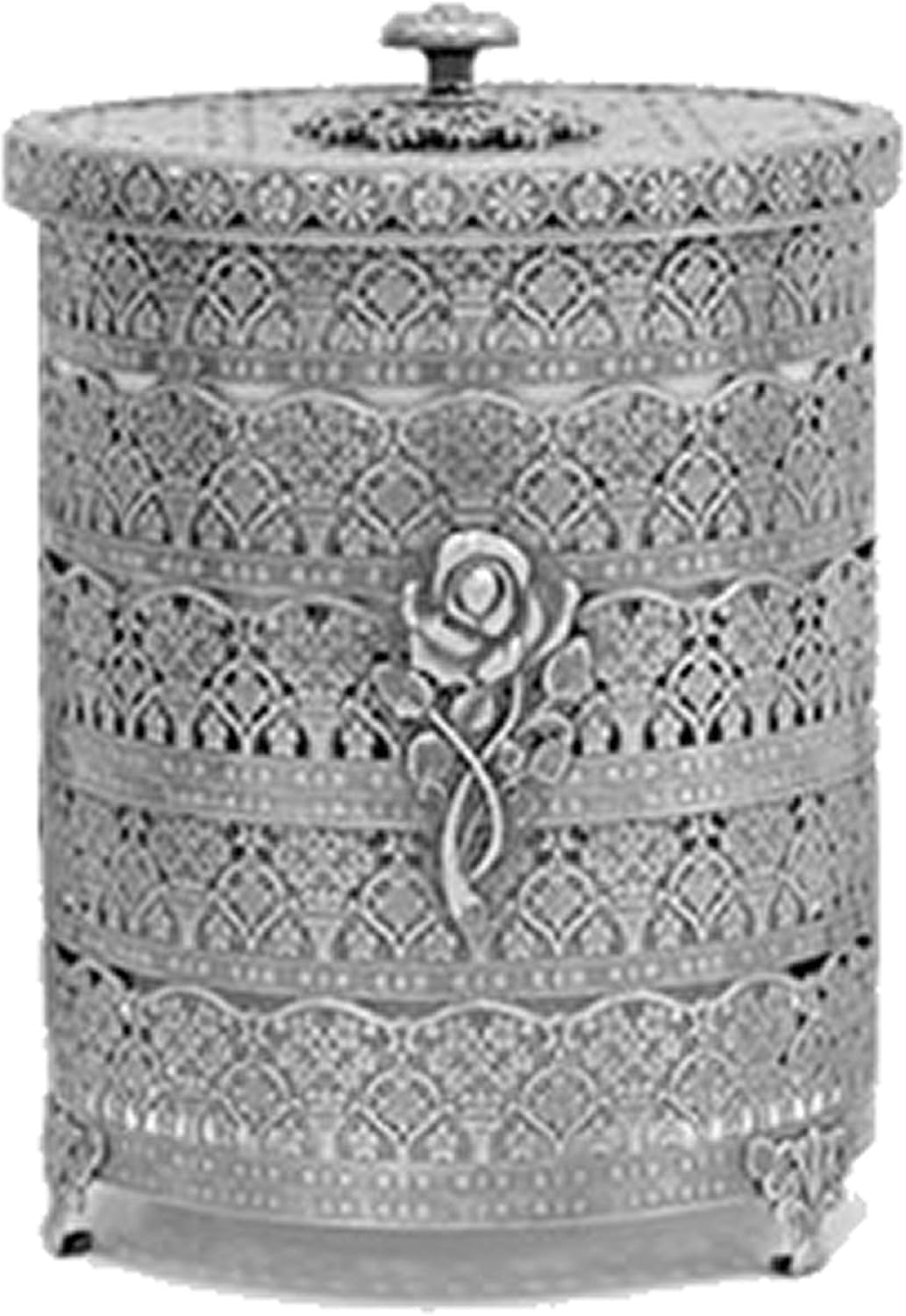 Amazon.com: Rose Patterned Antique Wastebasket, Vintage Decorative ...