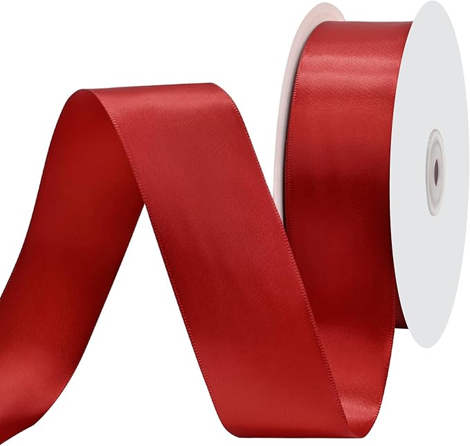 Amazon.com: Red Satin Ribbon 1-1/2" X 50 Yards Solid Color Double Faced ...