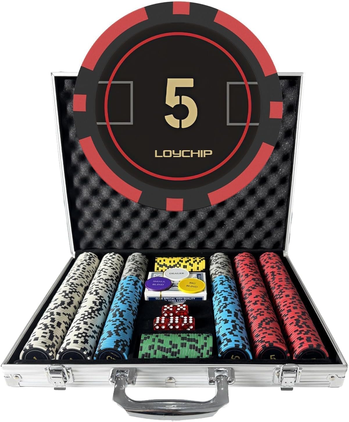 Amazon.com: LOYCHIP Juego de fichas de póquer - 500 fichas numeradas ...