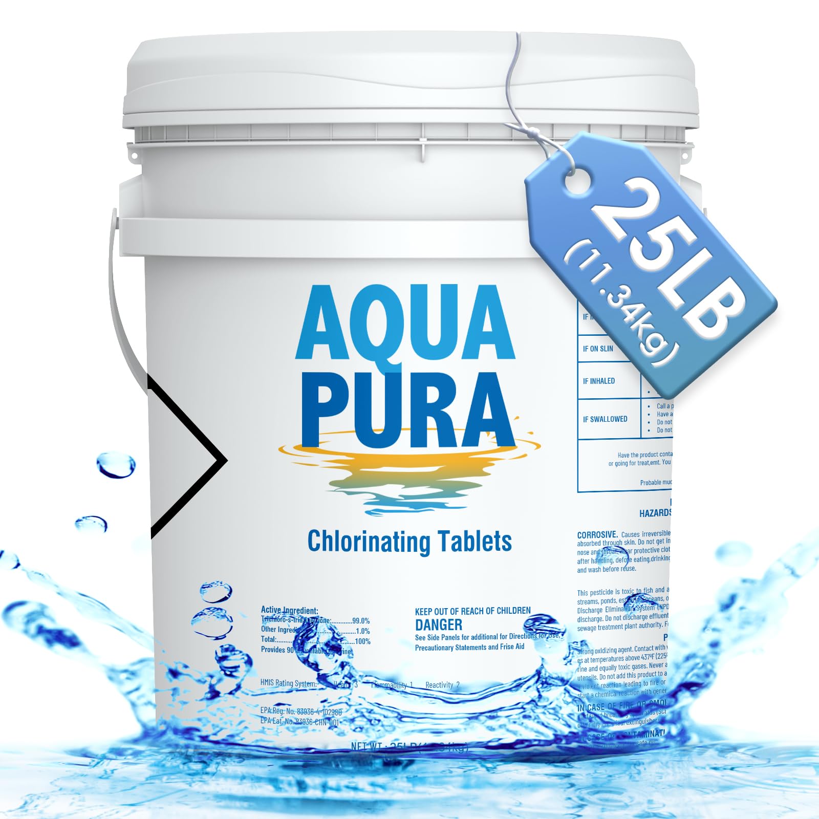 Amazon.com : Aqua Pura Chlorine Tablets for Swimming Pool,3" Pool ...