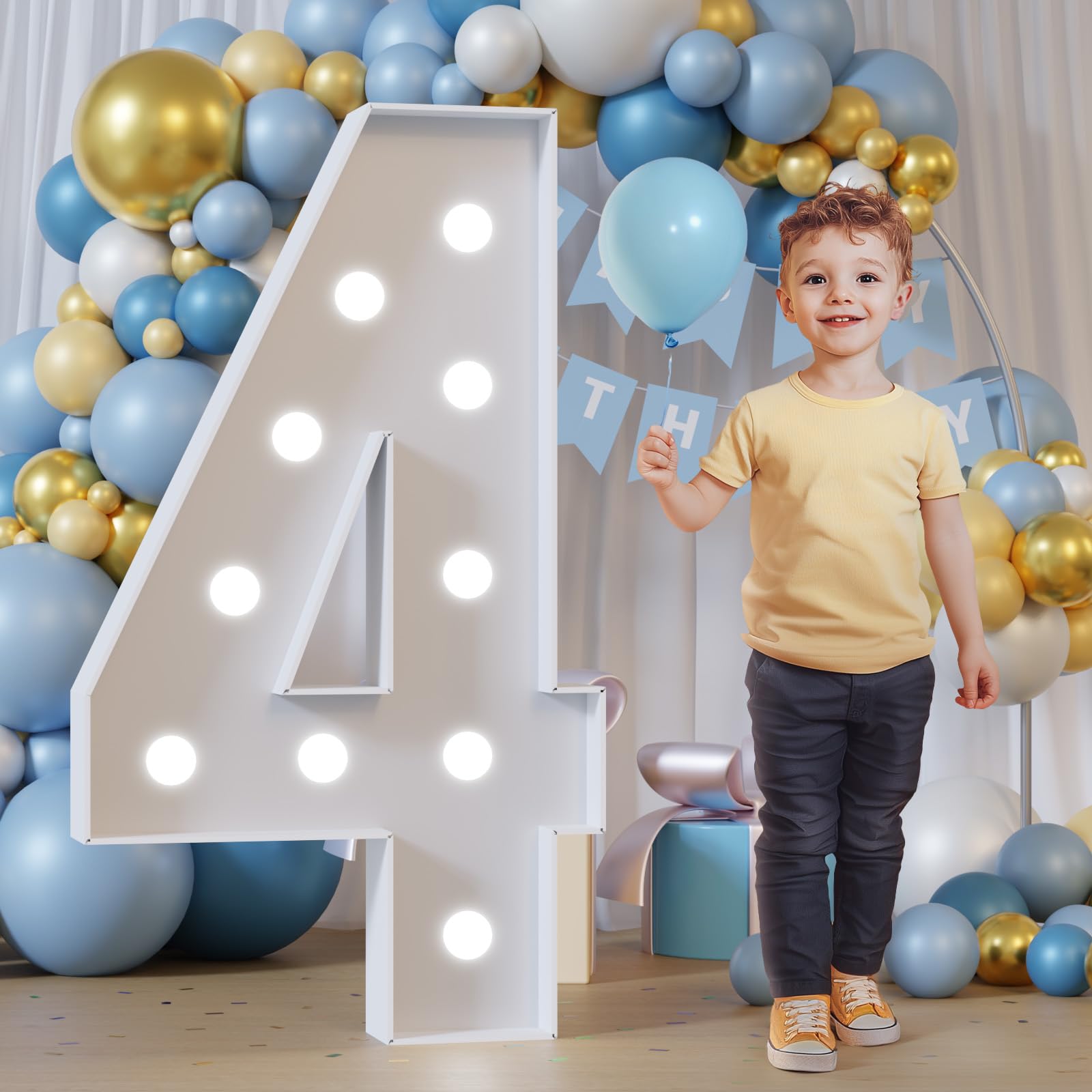 Amazon.com: Rielmox Marquee Numbers 4, Marquee Numbers 4 Feet Tall ...