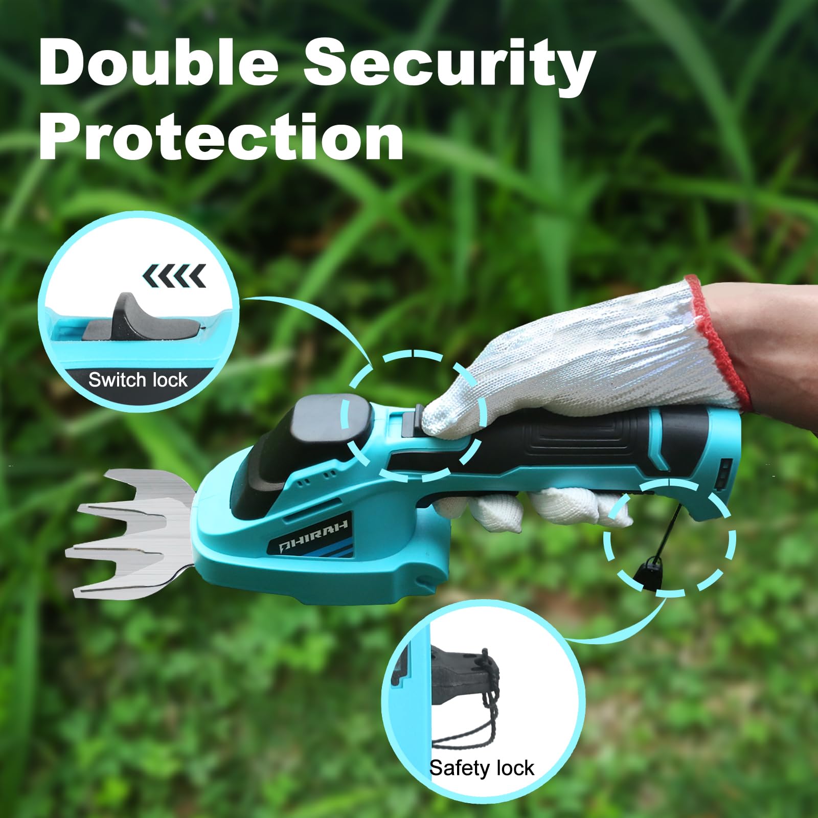 Snapklik.com : Cordless Grass Shear & Hedge Trimmer, 2 In 1 Electric ...
