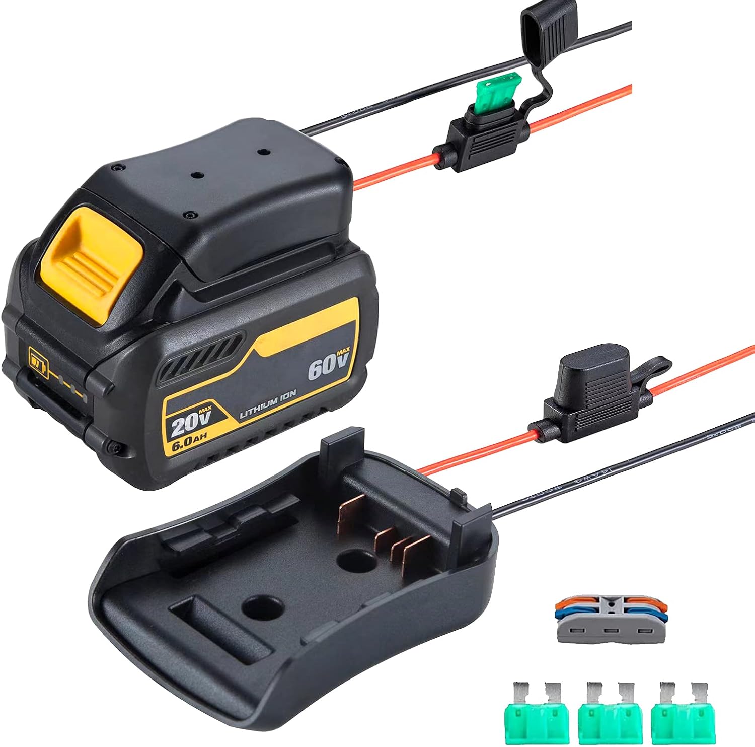 Amazon.com: Power Wheel Adapter for Dewalt Flexvolt 60V max Battery ...